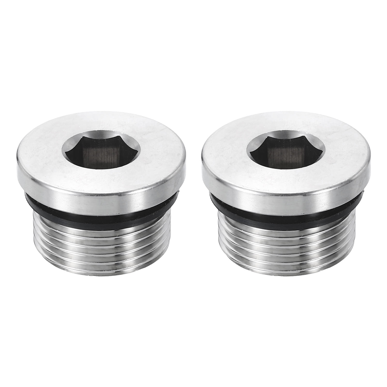 Uxcell 2pcs 304 Stainless Steel Pipe Plug Fitting G3/4 Male Thread Inner Hex Head Cap Hexagonal ...