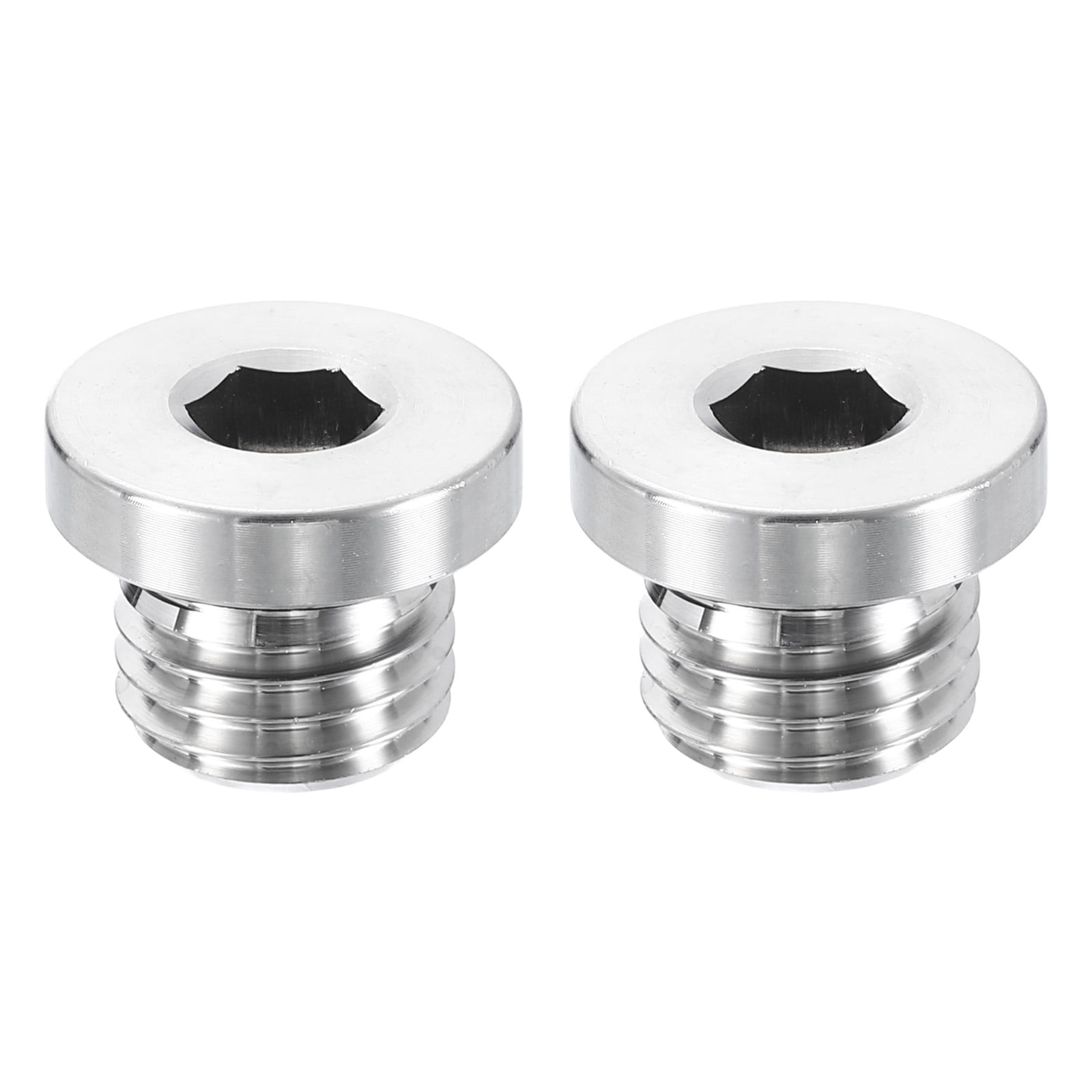 Uxcell 2pcs 304 Stainless Steel Pipe Plug Fitting M16x2 Metric Male Thread Inner Hex Head Cap ...