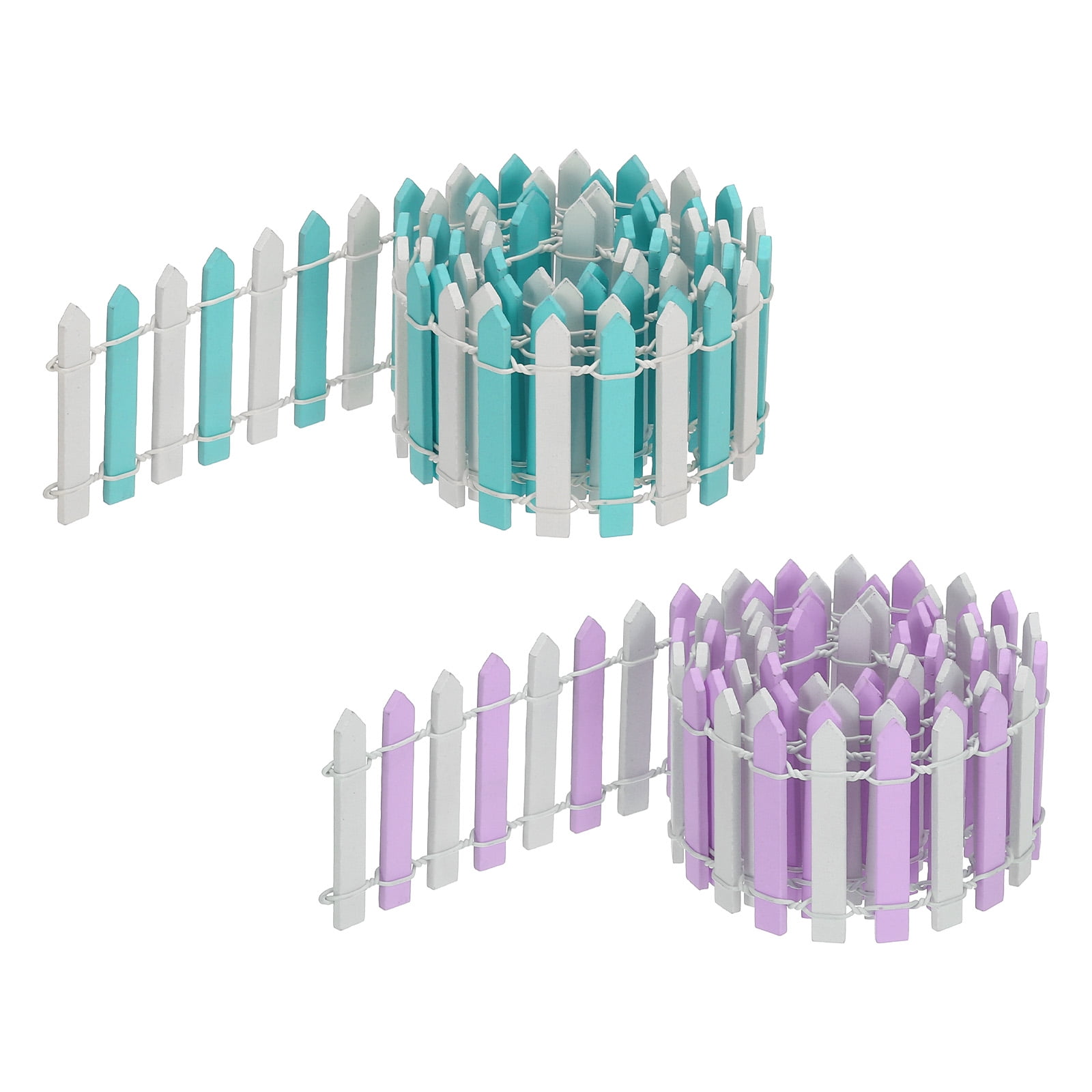 Uxcell 2pcs 35 Inch Miniature Garden Fence, Mini Ornament Wood Picket ...