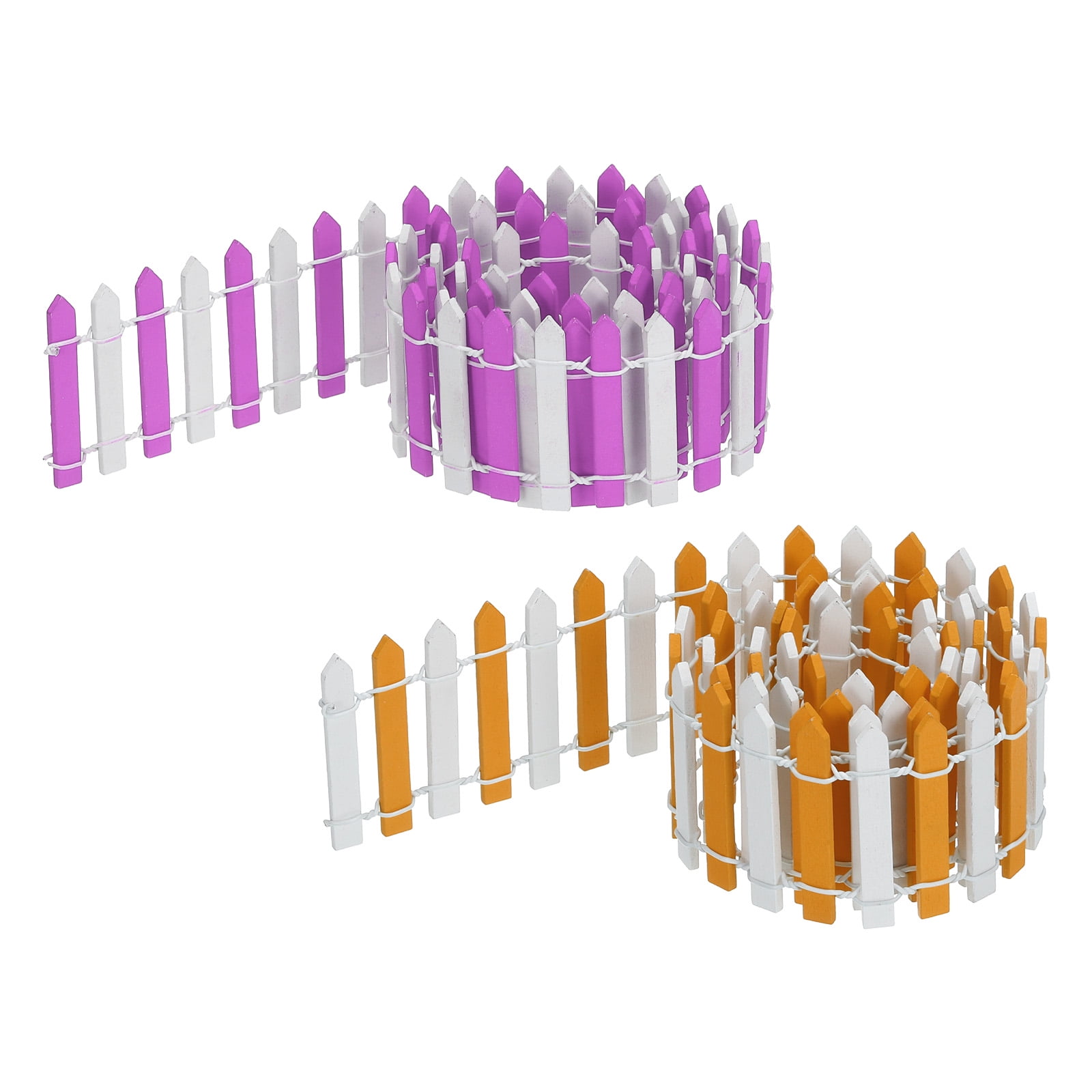 Uxcell 2pcs 35 Inch Miniature Garden Fence, Mini Ornament Wood Picket ...