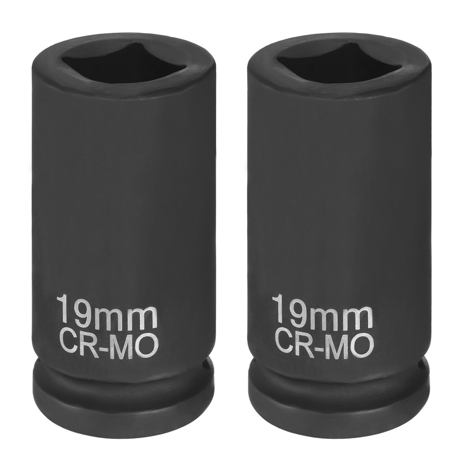 Uxcell 2pcs 4 Point Square Socket 3/4" Drive 19mm Metric CR-MO Impact ...