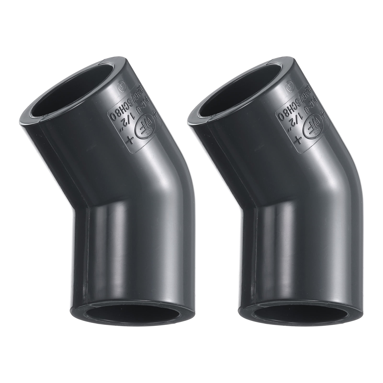 Uxcell 2pcs 45 Degree Elbow PVC Pipe Fitting 1/2" 2 Way Furniture Grade ...