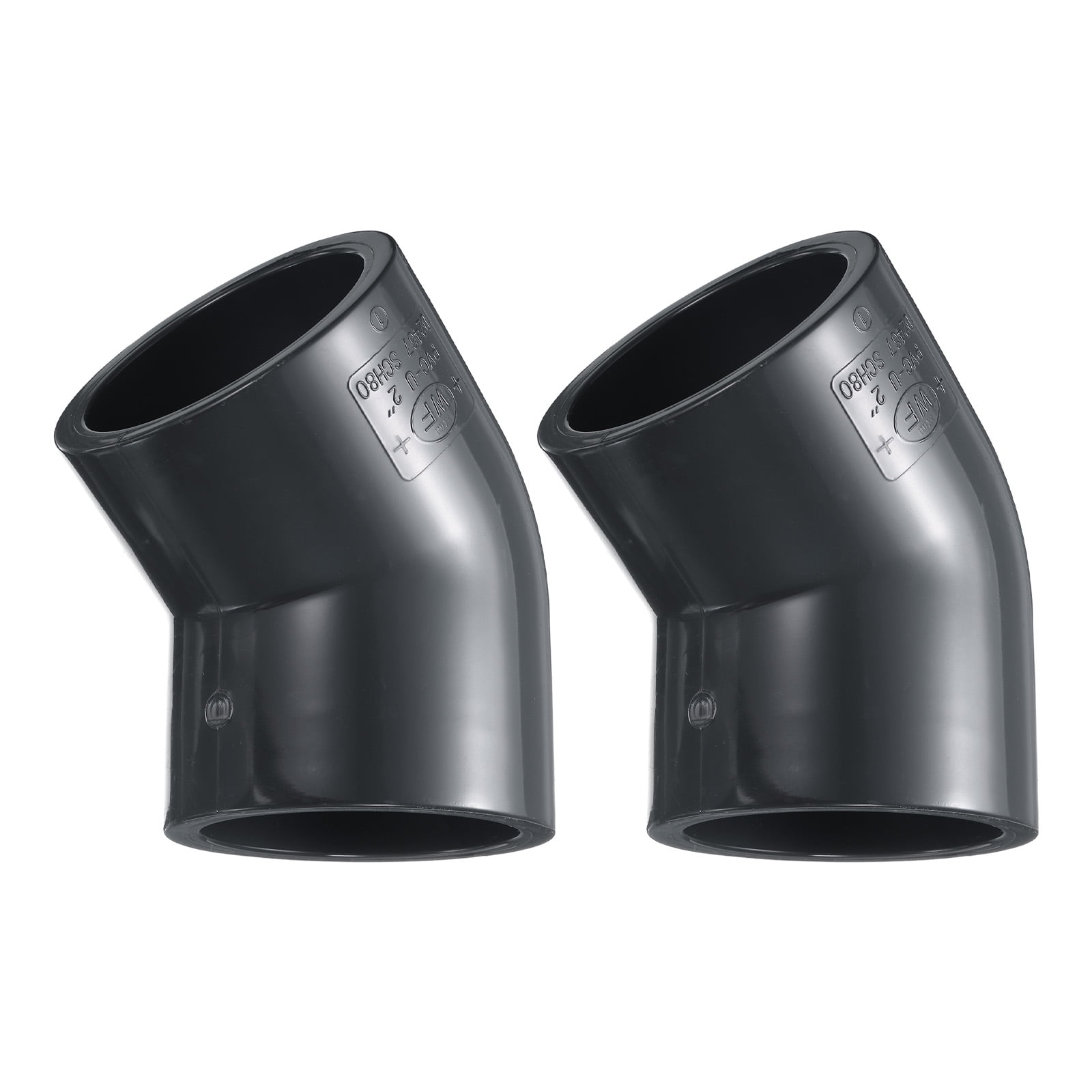 Uxcell 2Pcs 45 Degree Elbow Pipe Fitting 2" 2 Way Furniture Grade ...