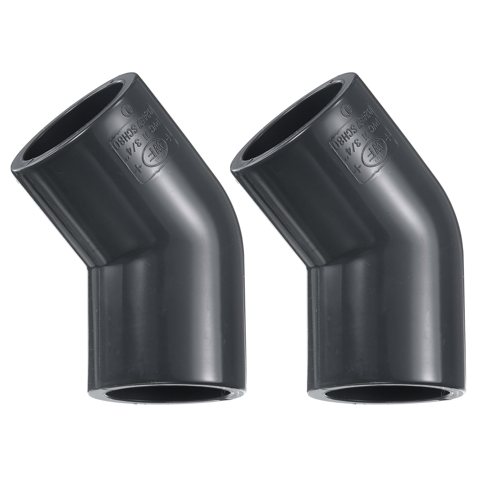 Uxcell 2Pcs 45 Degree Elbow Pipe Fitting 3/4" 2 Way Furniture Grade ...