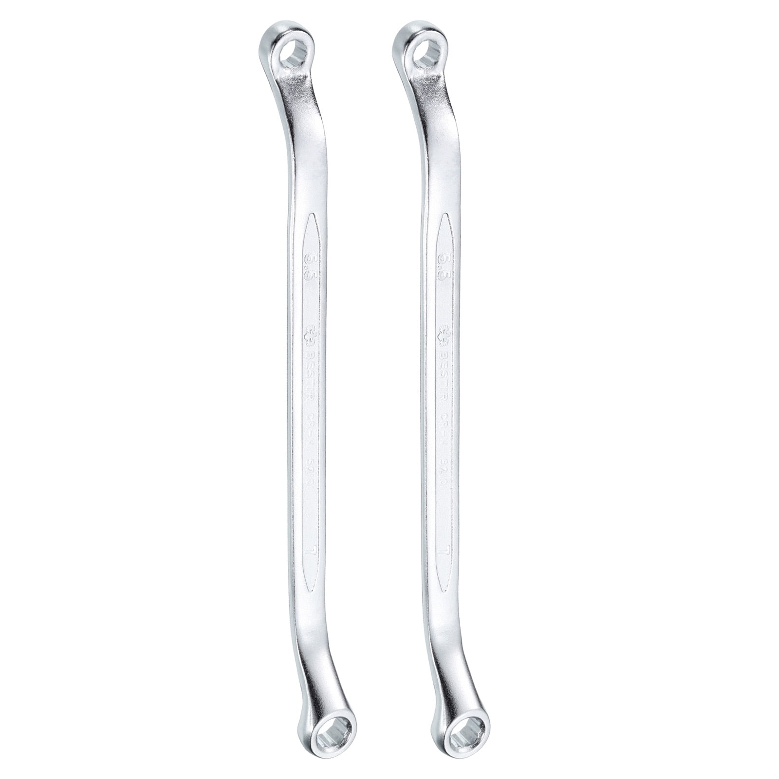 Uxcell 2pcs 45-Degree Offset Box End Wrench 5.5mm x 7mm 12 Point Metric ...