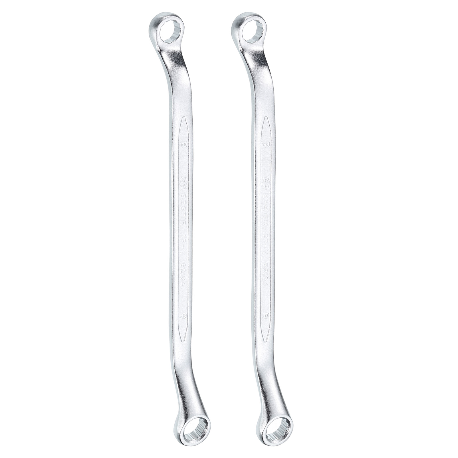 Uxcell 2pcs 45-Degree Offset Box End Wrench 8mm x 9mm 12 Point Metric ...