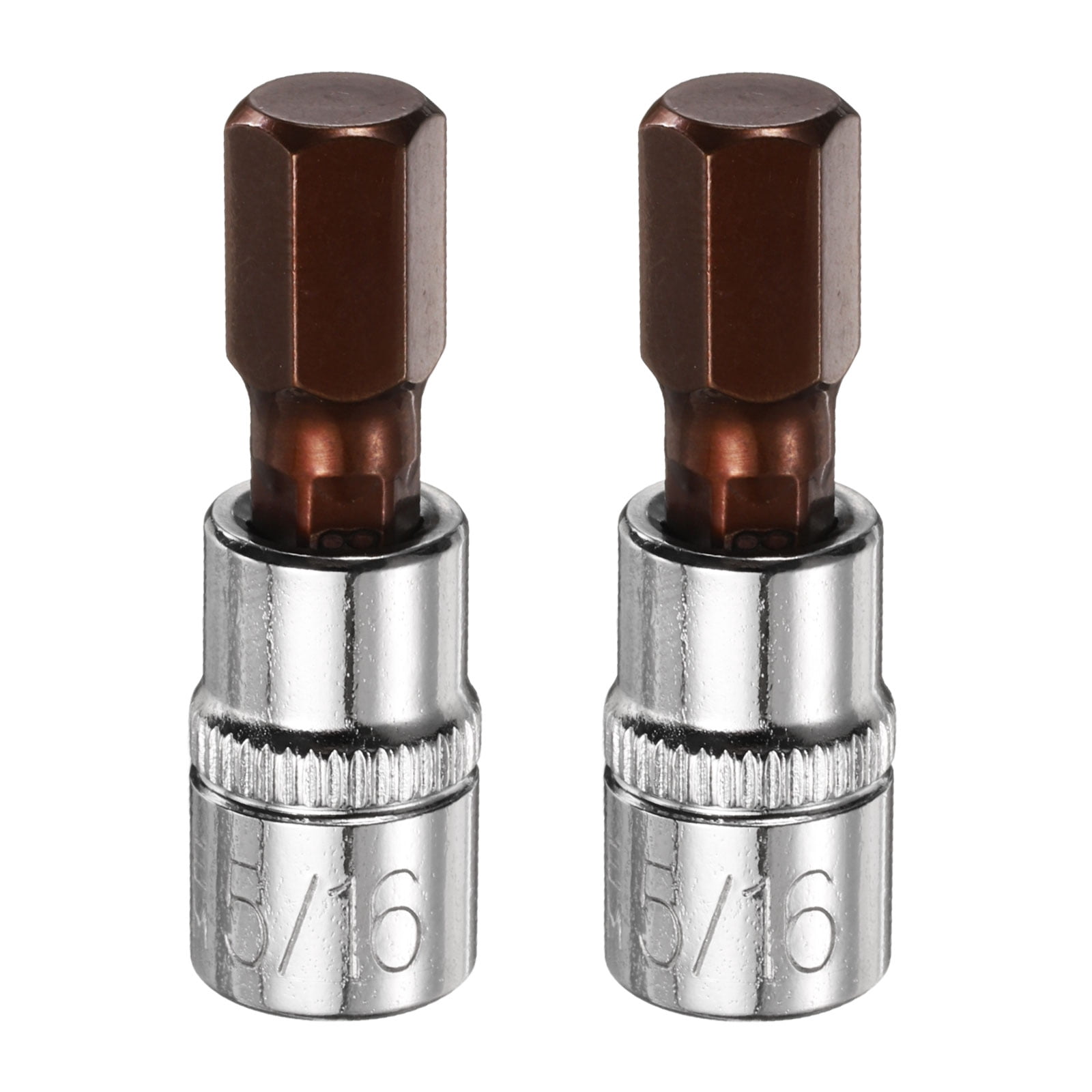 Uxcell 2pcs 5/16" Hex Bit Socket 1/4" Square Drive SAE Extension Impact ...