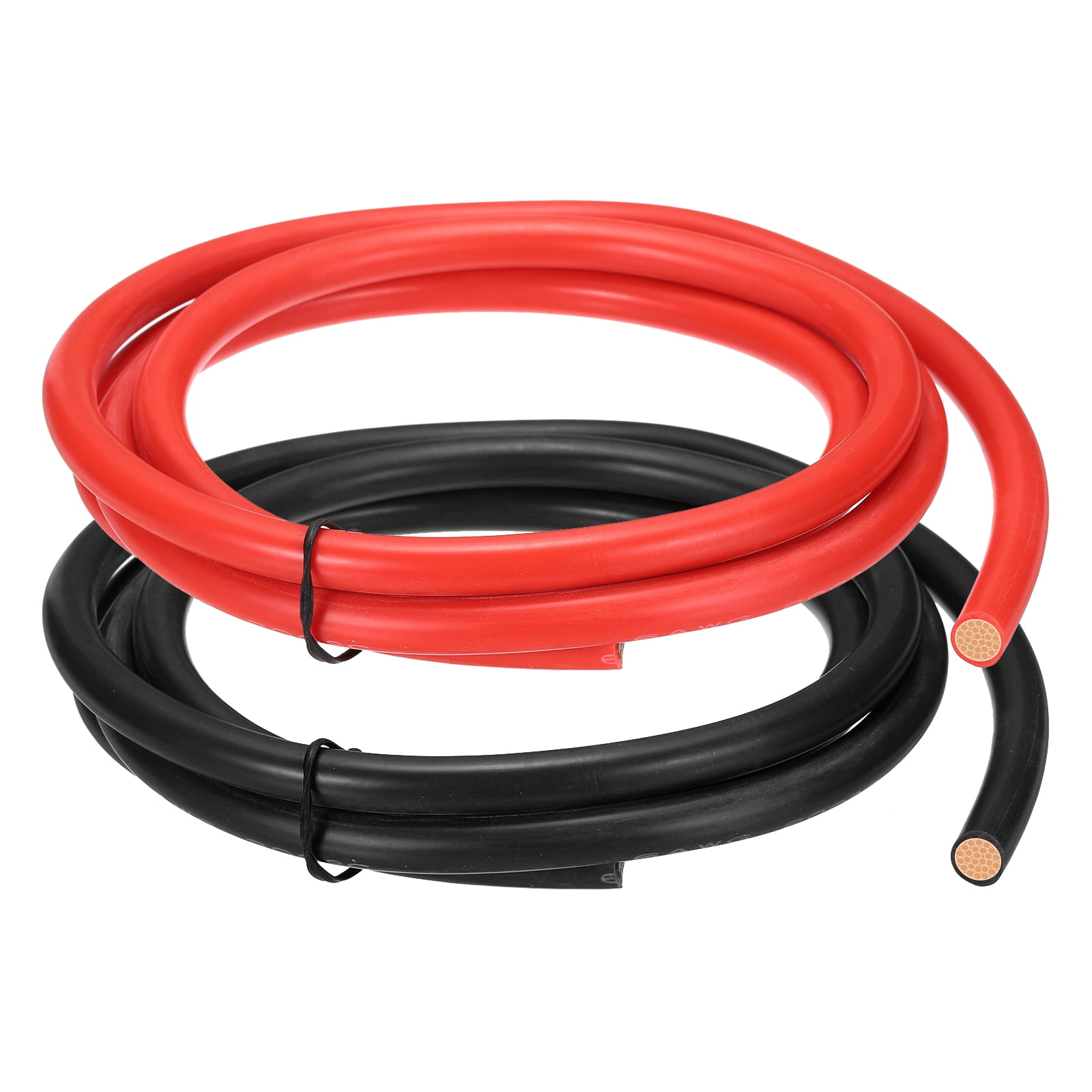 Uxcell 2pcs 6 AWG Silicone Electrical Wire, 6 Gauge 2m/5ft Electrical ...