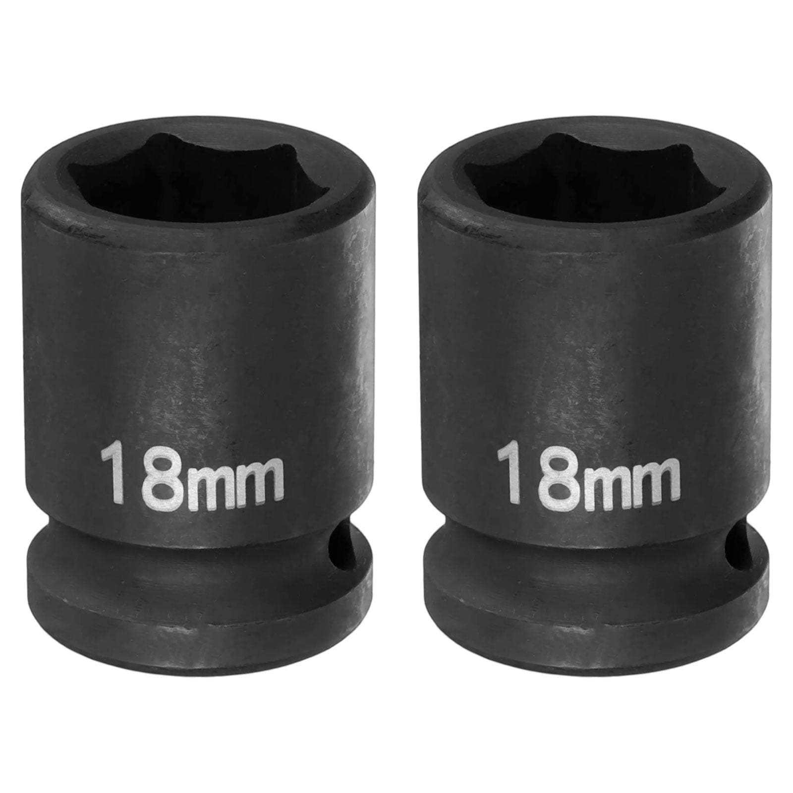 Uxcell 2pcs 6 Point Impact Socket 18mm Metric Socket 1/2" Square Drive ...
