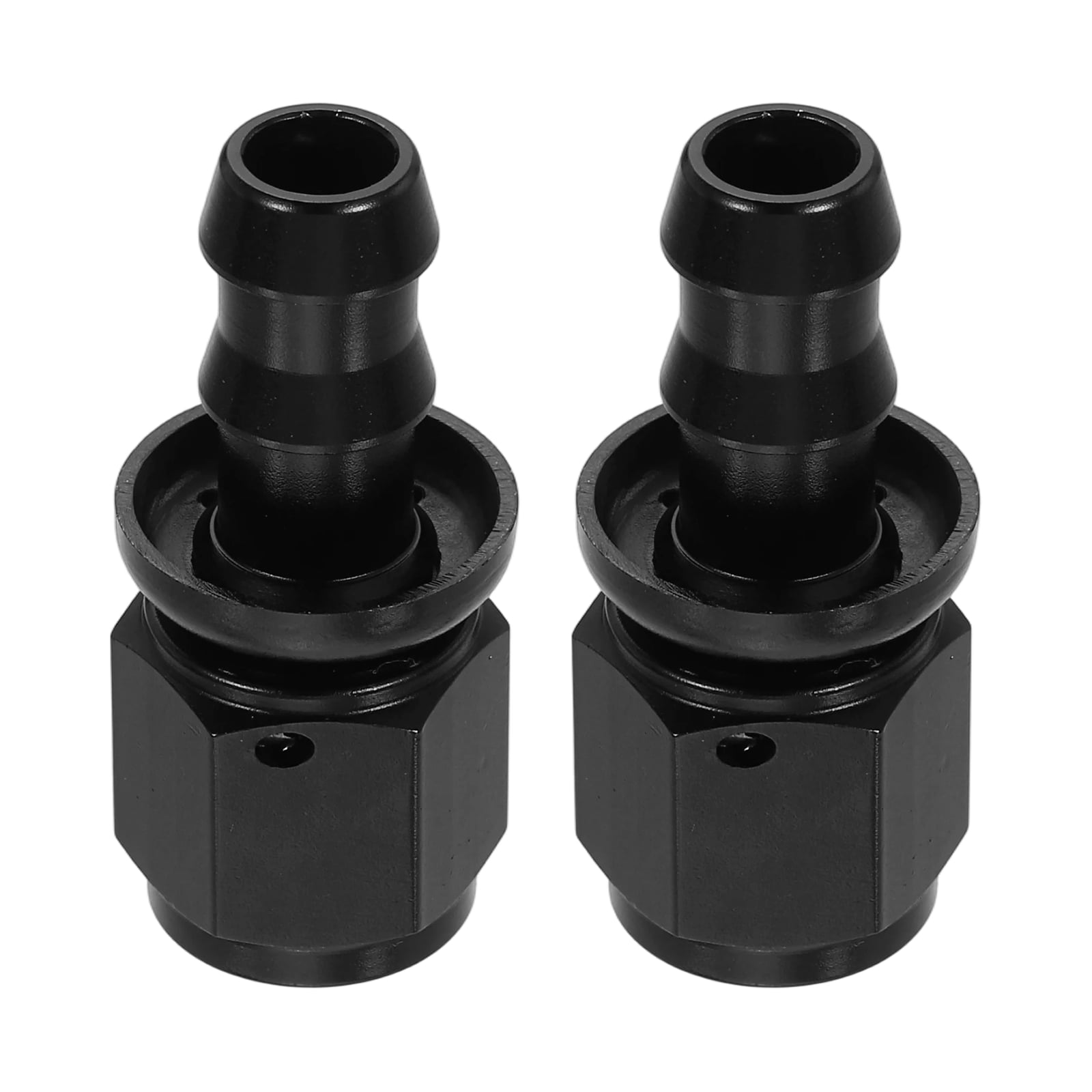 Uxcell 2pcs 6AN 0 Degree Straight Push Lock Hose Fitting End Aluminum ...