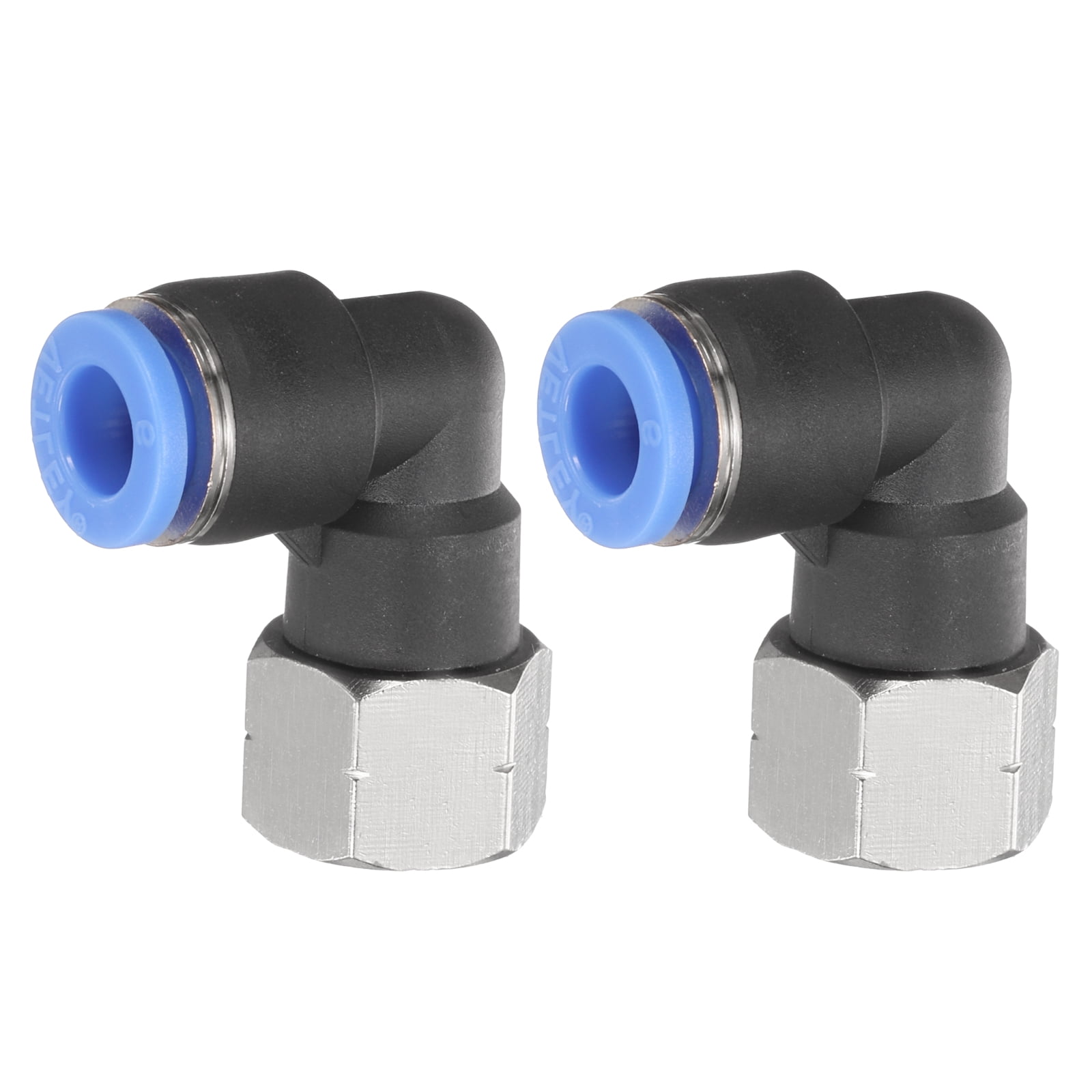 Uxcell 2pcs 90 Push to Connect Fittings 6mm Tube OD x 1/8" NPT Female Elbow Fitting - Walmart.com