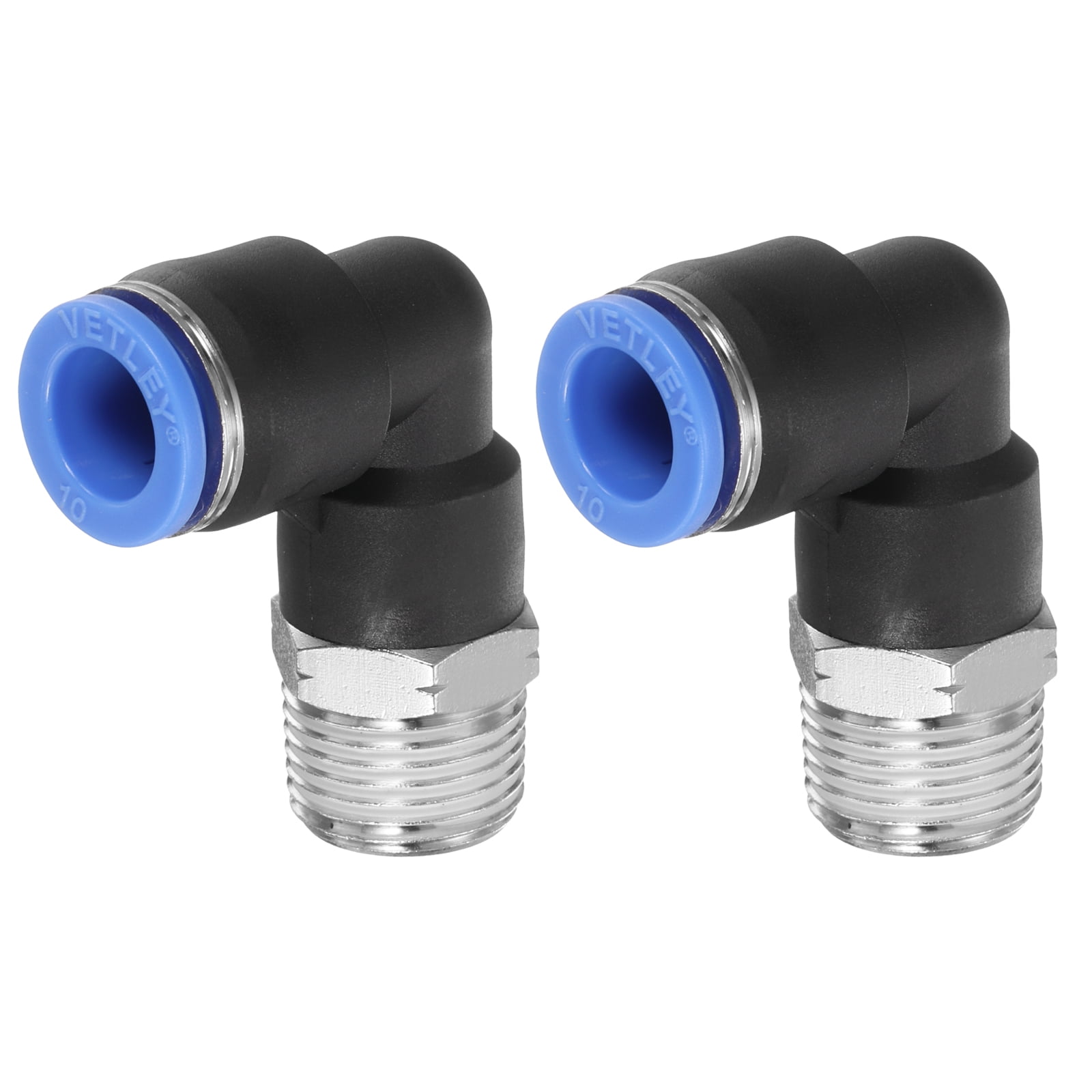 Uxcell 2pcs 90 Push to Connect Fittings G 10mm Tube OD x 3/8" NPT Male Elbow Fitting - Walmart.com