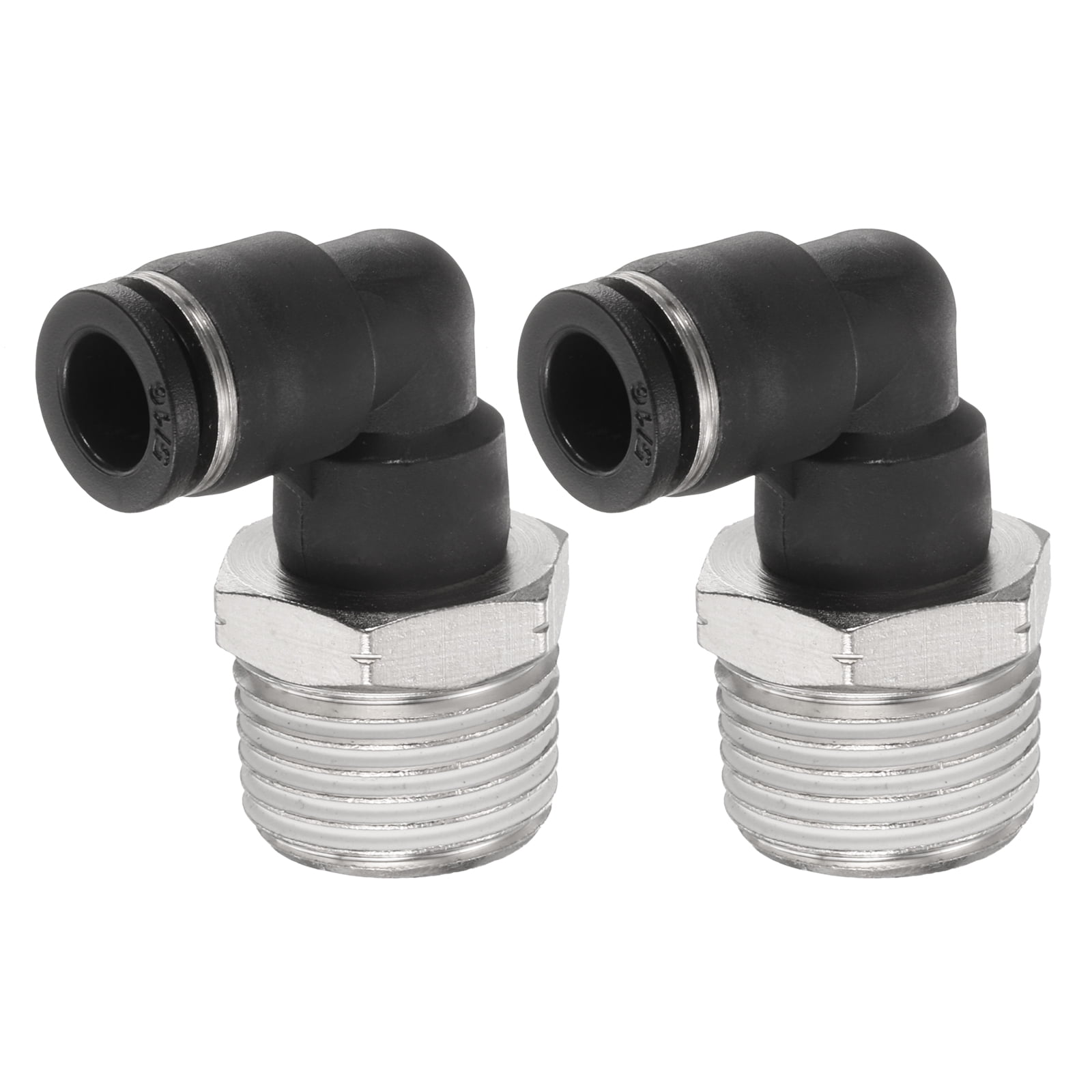 Uxcell 2pcs 90 Push to Connect Fittings G 5/16" Tube OD x 1/2" NPT Male Elbow Fitting - Walmart.com