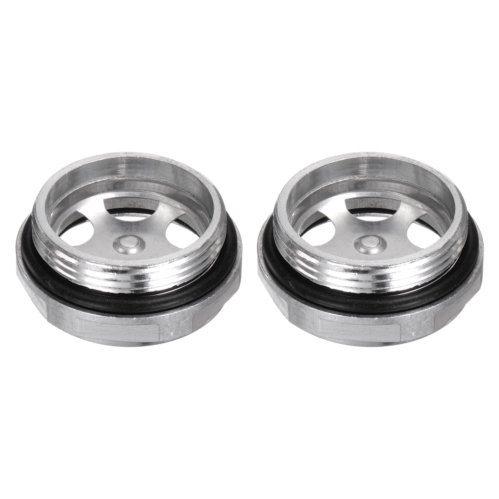 Uxcell 2pcs Air Compressor Oil Sight Glass 42 x 2mm Male Aluminum Alloy ...