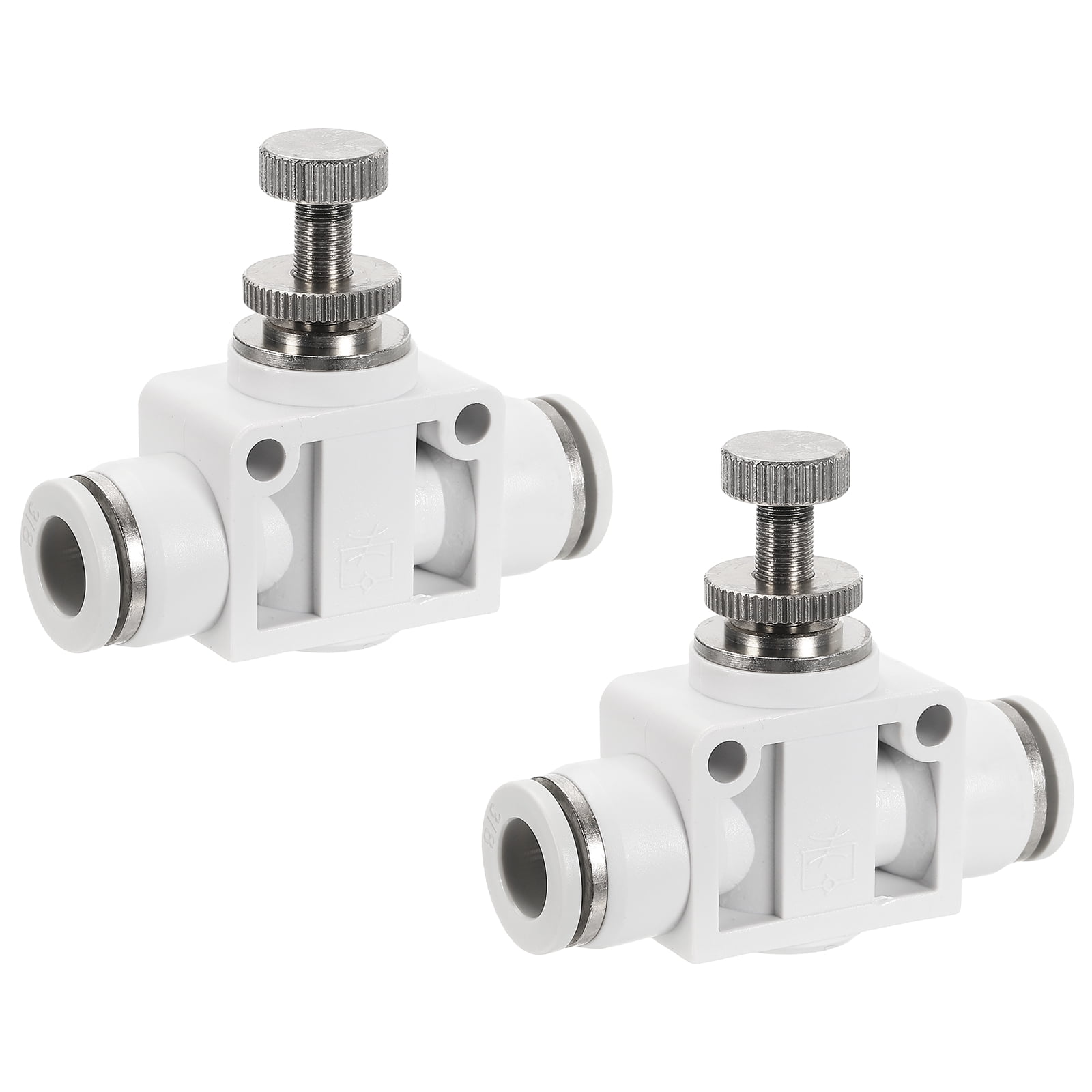Uxcell 2pcs Air Flow Control Valve 3/8 In-Line Push to Connect Air Line ...
