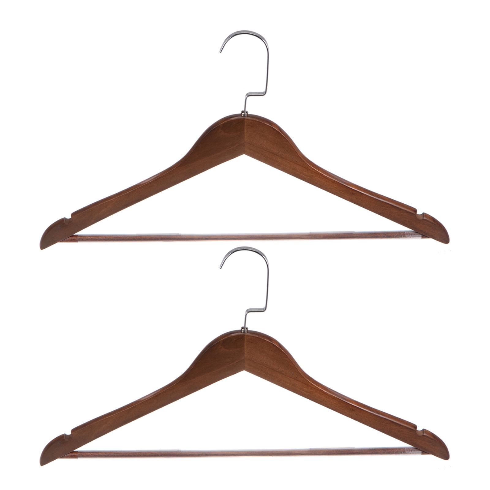 Uxcell 2pcs B18 Solid Wooden Suit Hangers 440mm Length U-Notches Retro ...
