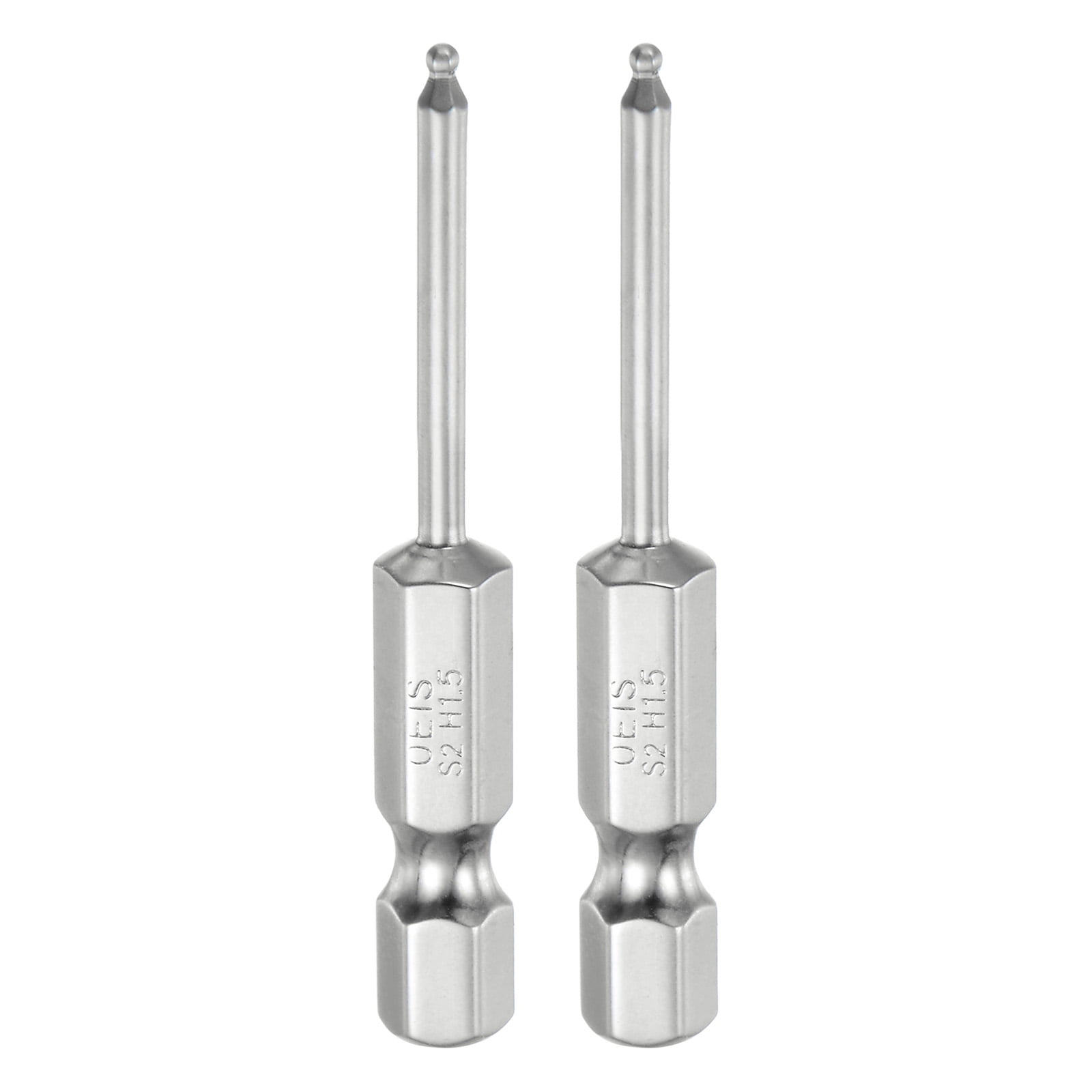 Uxcell 2pcs Ball End Hex Screwdriver Bit 1.5mm Size 1/4