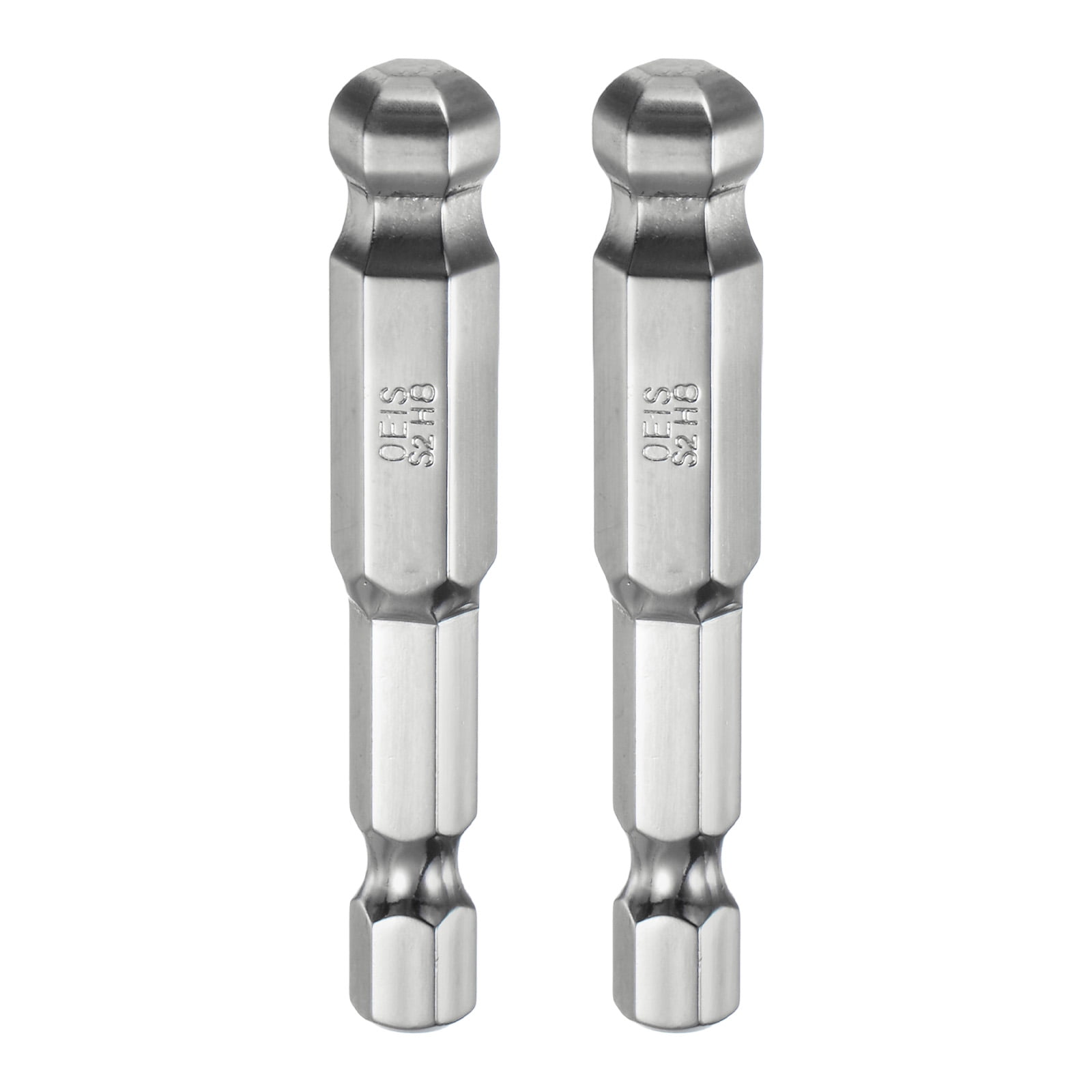 Uxcell 2pcs Ball End Hex Screwdriver Bit 8mm Size 1/4" Hex Shank 2 ...