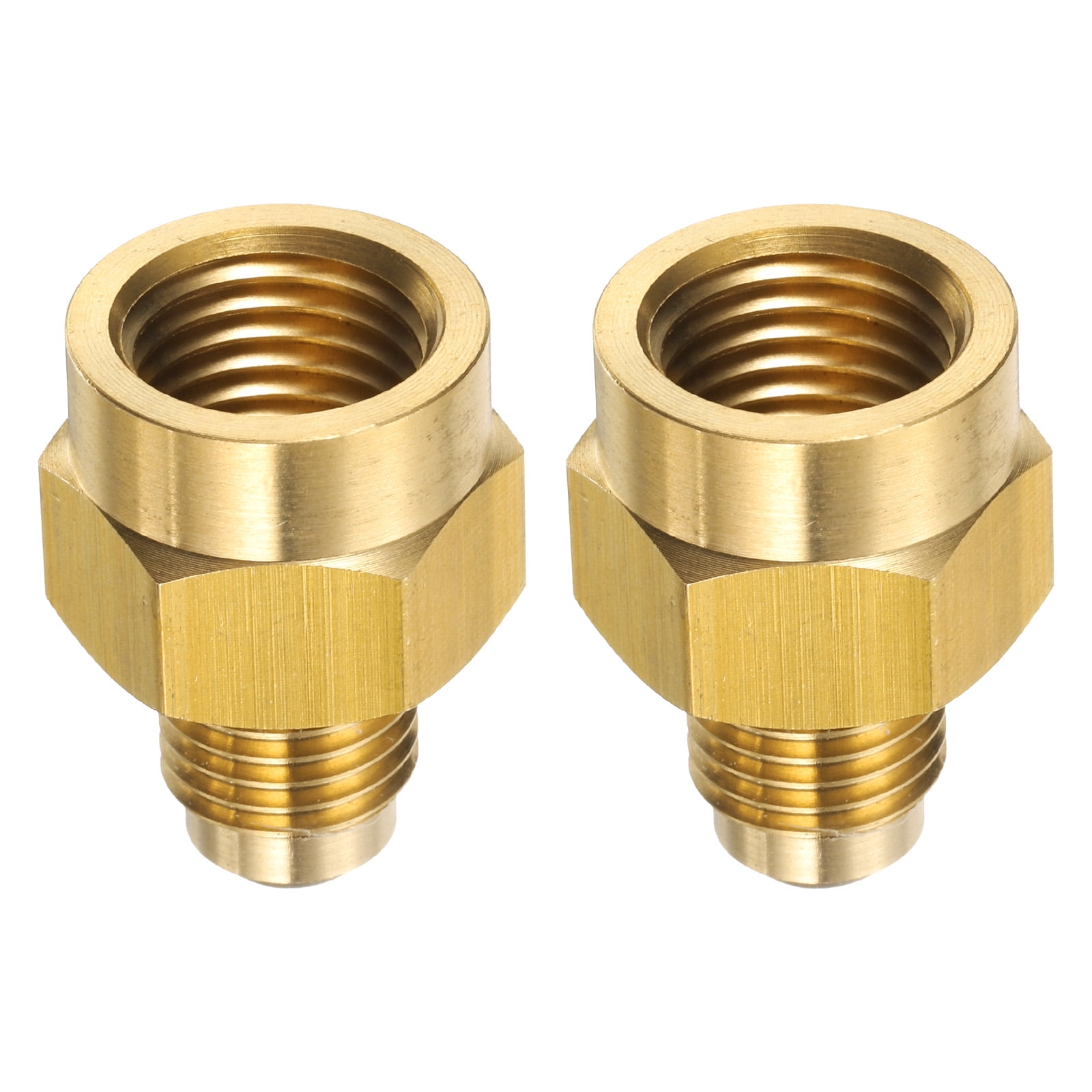 Uxcell 2pcs Brass Flare Tube Fitting 1/4" OD x 1/4" NPT Female Half Union Gas Adapter Flare ...