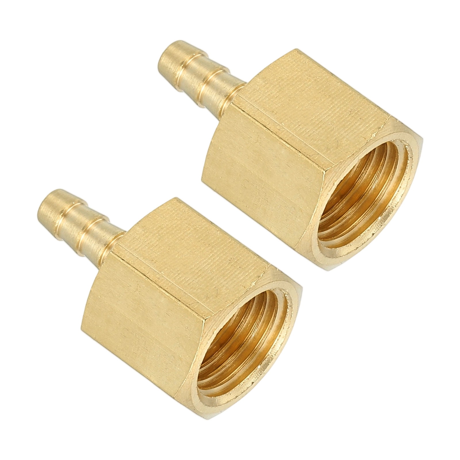 Uxcell 2pcs Brass Hose Barb Fitting, 1/8" Barb x 1/4" NPT Female Brass Barb Pipe Fitting ...
