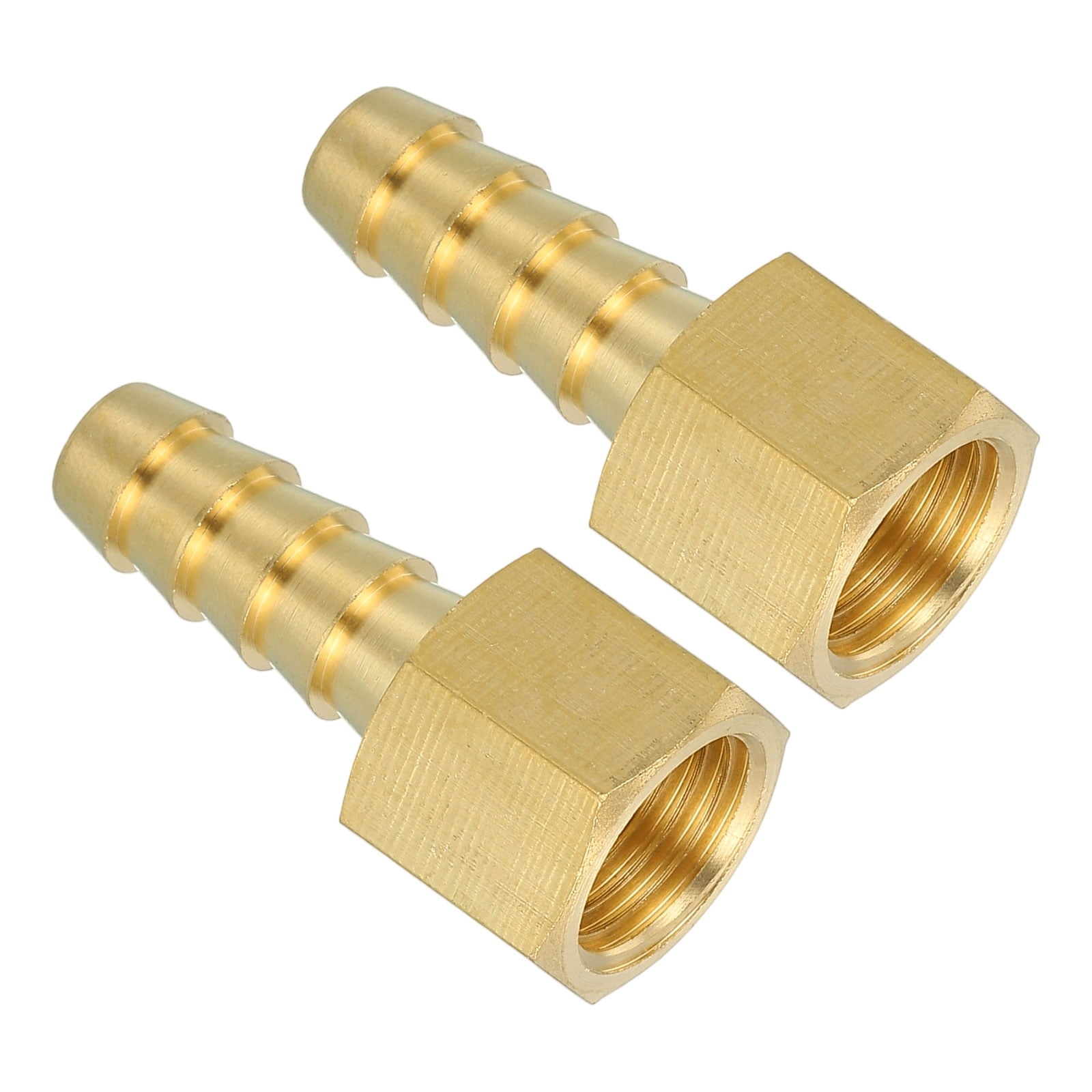 Uxcell 2pcs Brass Hose Barb Fitting, 5/16" Barb x 1/4" NPT Female Brass ...
