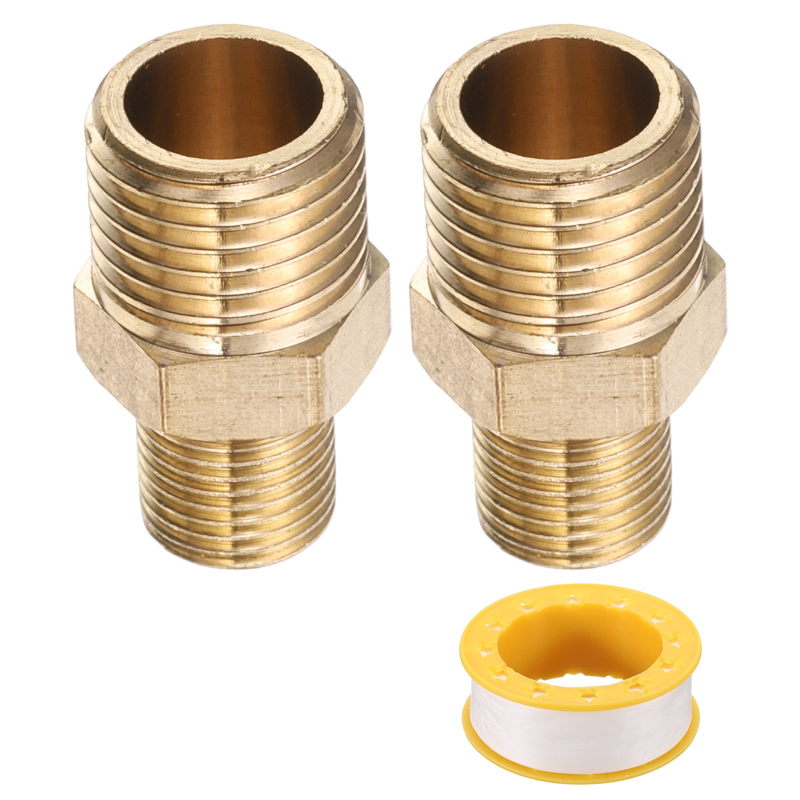 Uxcell 2pcs Brass Threaded Pipe Fitting G1/4 Male x G 1/8 NPT Male ...