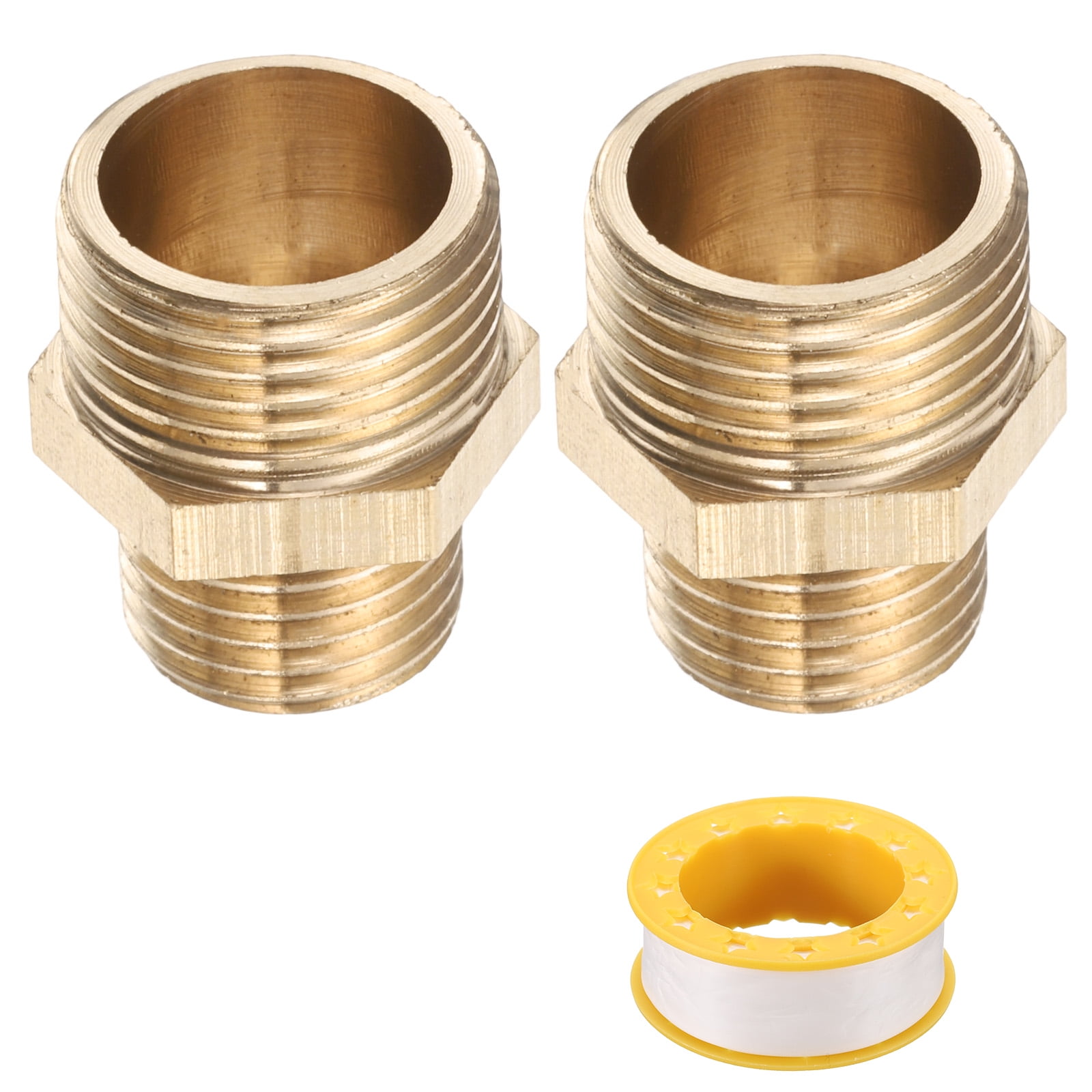 Uxcell 2pcs Brass Threaded Pipe Fitting G3/8 Male x G 1/4 NPT Male ...