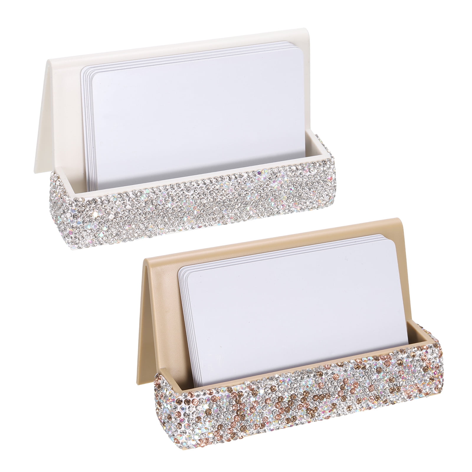 Uxcell 2pcs Business Card Holder for Desk, Plastic Single Side Business ...