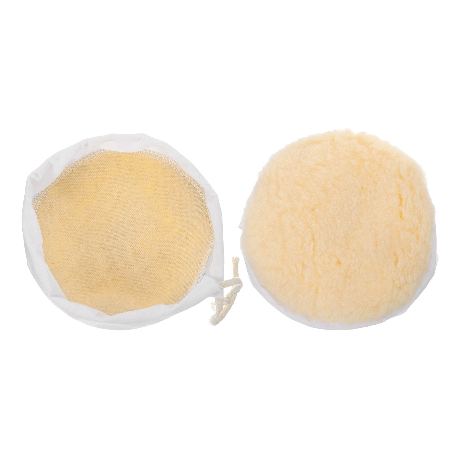 Uxcell 2pcs Car Polisher Bonnet Buffing Pad Synthetic Wool Tie-On for 5 ...