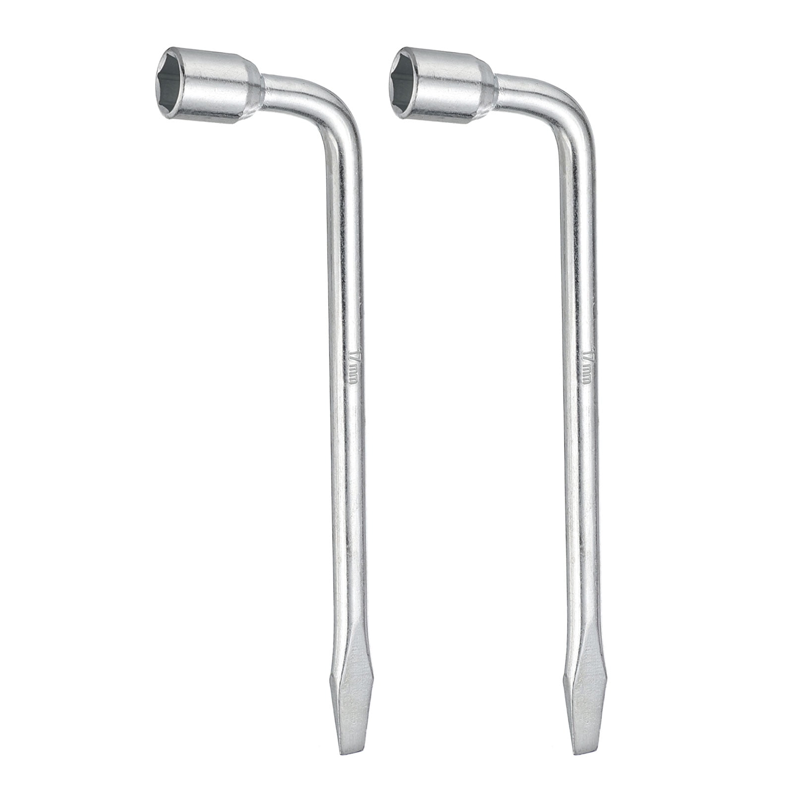 Uxcell 2pcs Car Spare Tire Lug Wrench 17mm CR-V Steel l Type Slotted ...