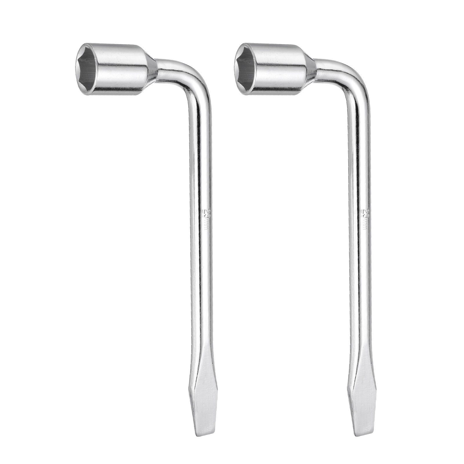 Uxcell 2pcs Car Spare Tire Lug Wrench 23mm CR-V Steel l Type Slotted ...