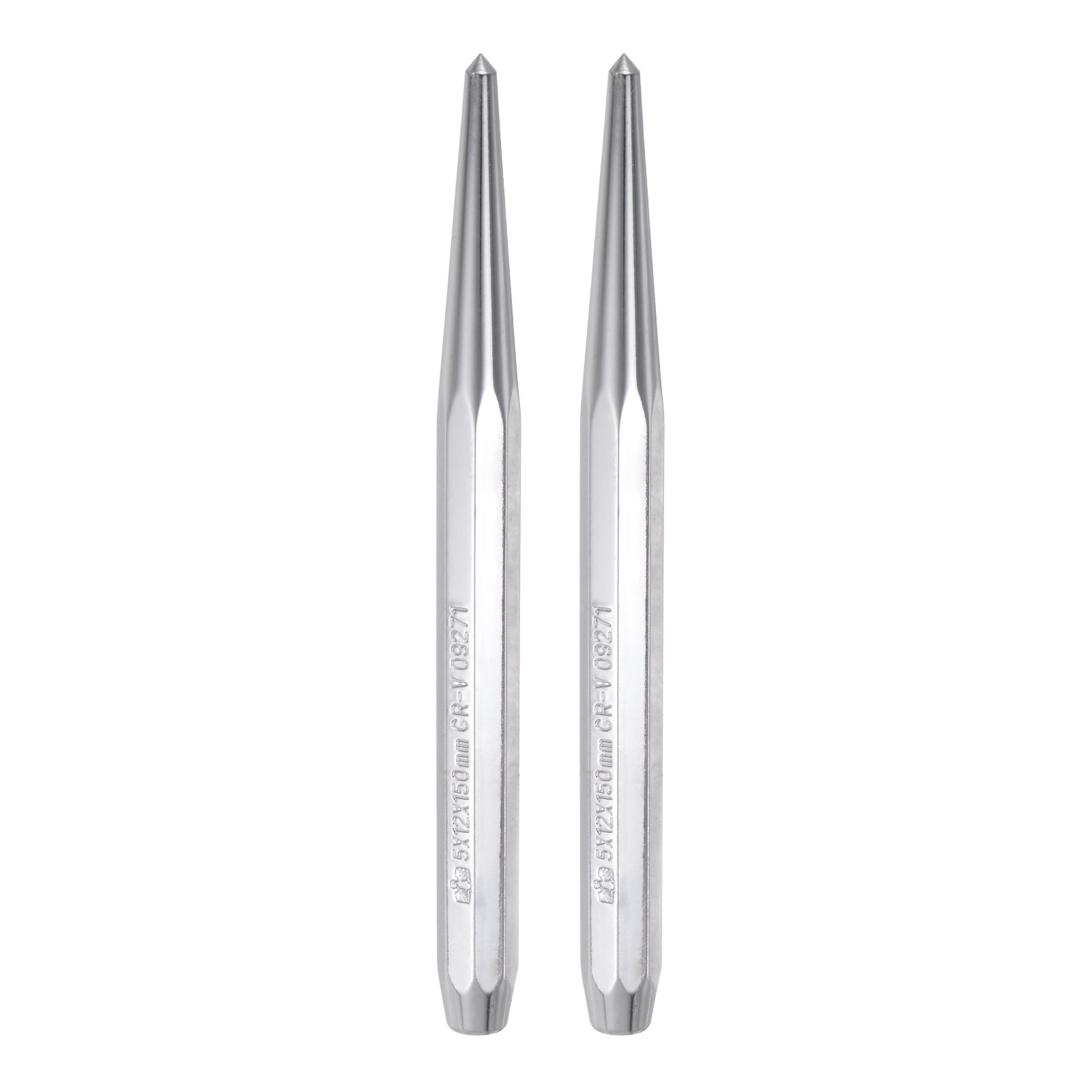 Uxcell 2pcs Center Punch 7/32"x6"(5x150mm) CR-V Steel Pointed Tip Non ...