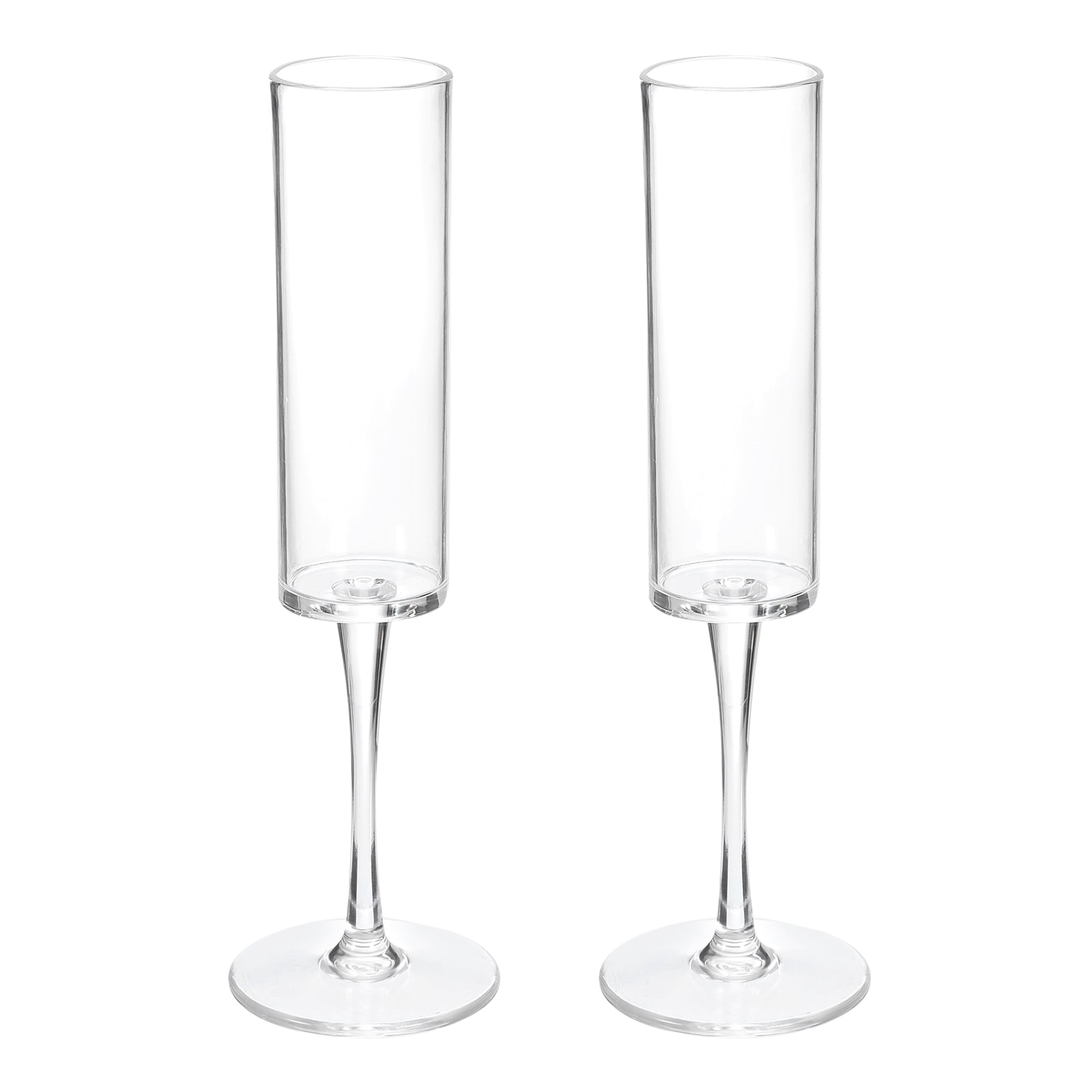 Uxcell 2pcs Champagne Flutes 5.24oz Transparent Champagne Glasses with ...
