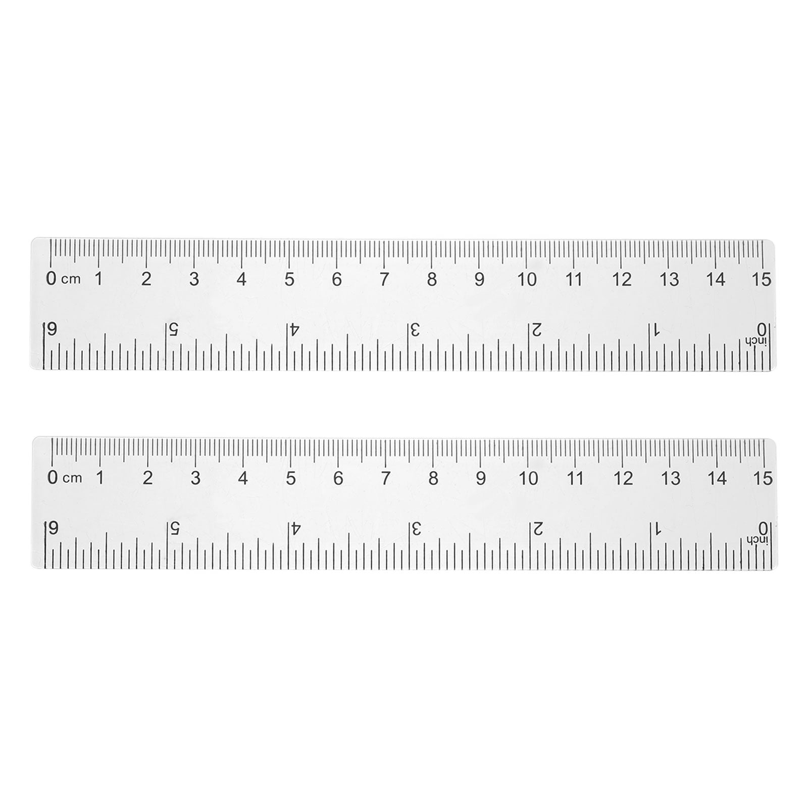 Uxcell 2pcs Clear Plastic Ruler 15cm / 0.59" Straight End Ruler with ...