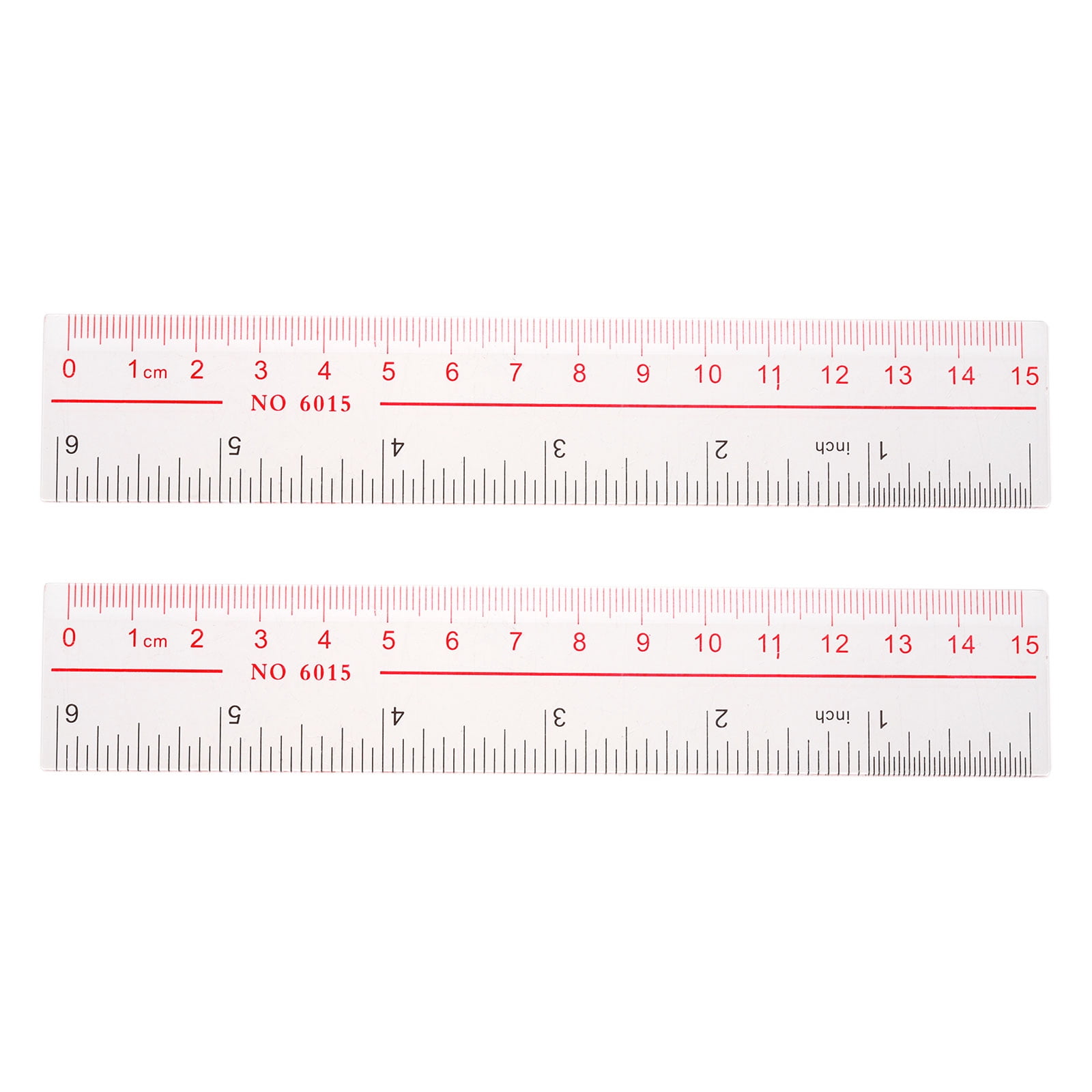 Uxcell 2pcs Clear Plastic Ruler 15cm / 0.59" Straight End Ruler with ...