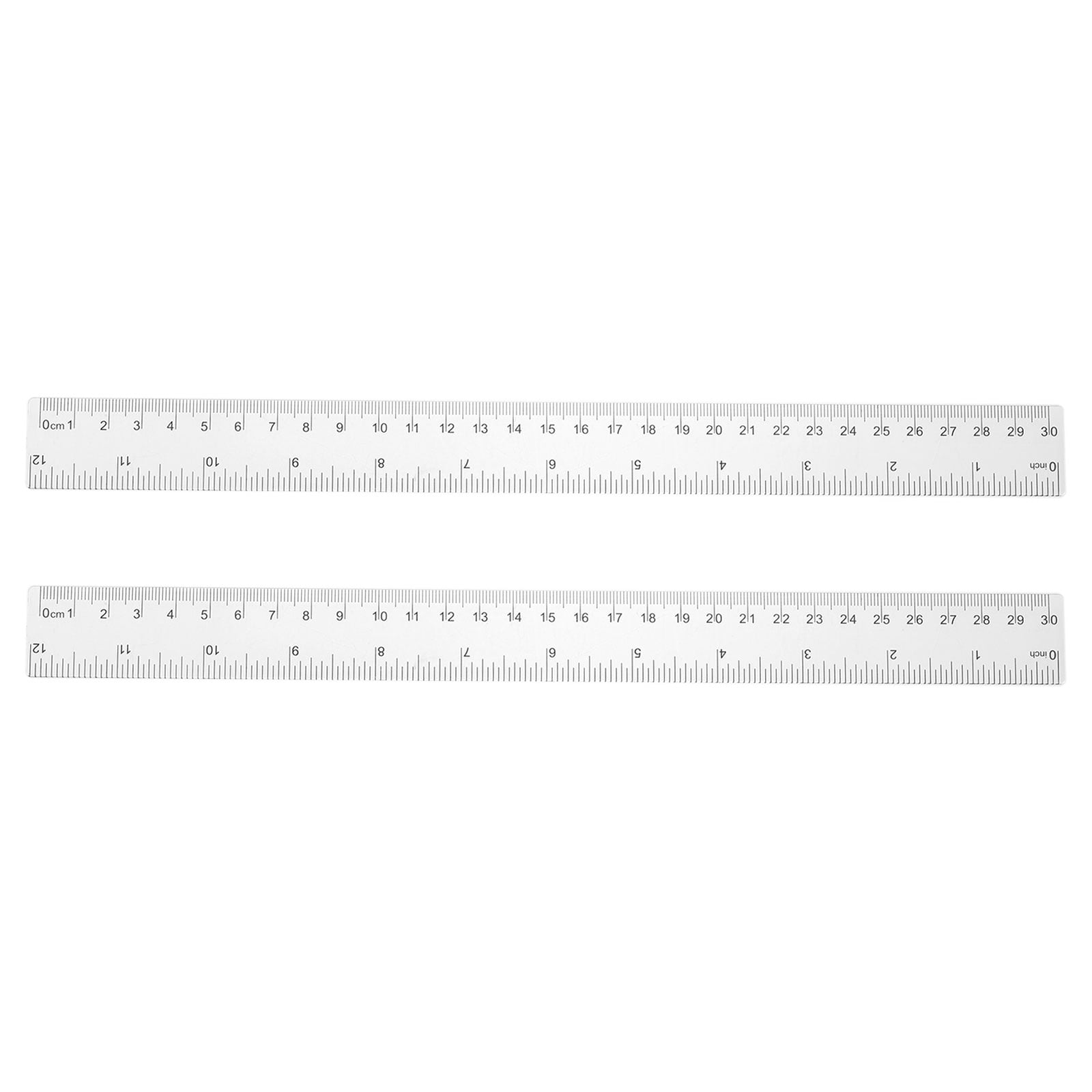 Uxcell 2pcs Clear Plastic Ruler 30cm / 1.18" Straight End Ruler with ...