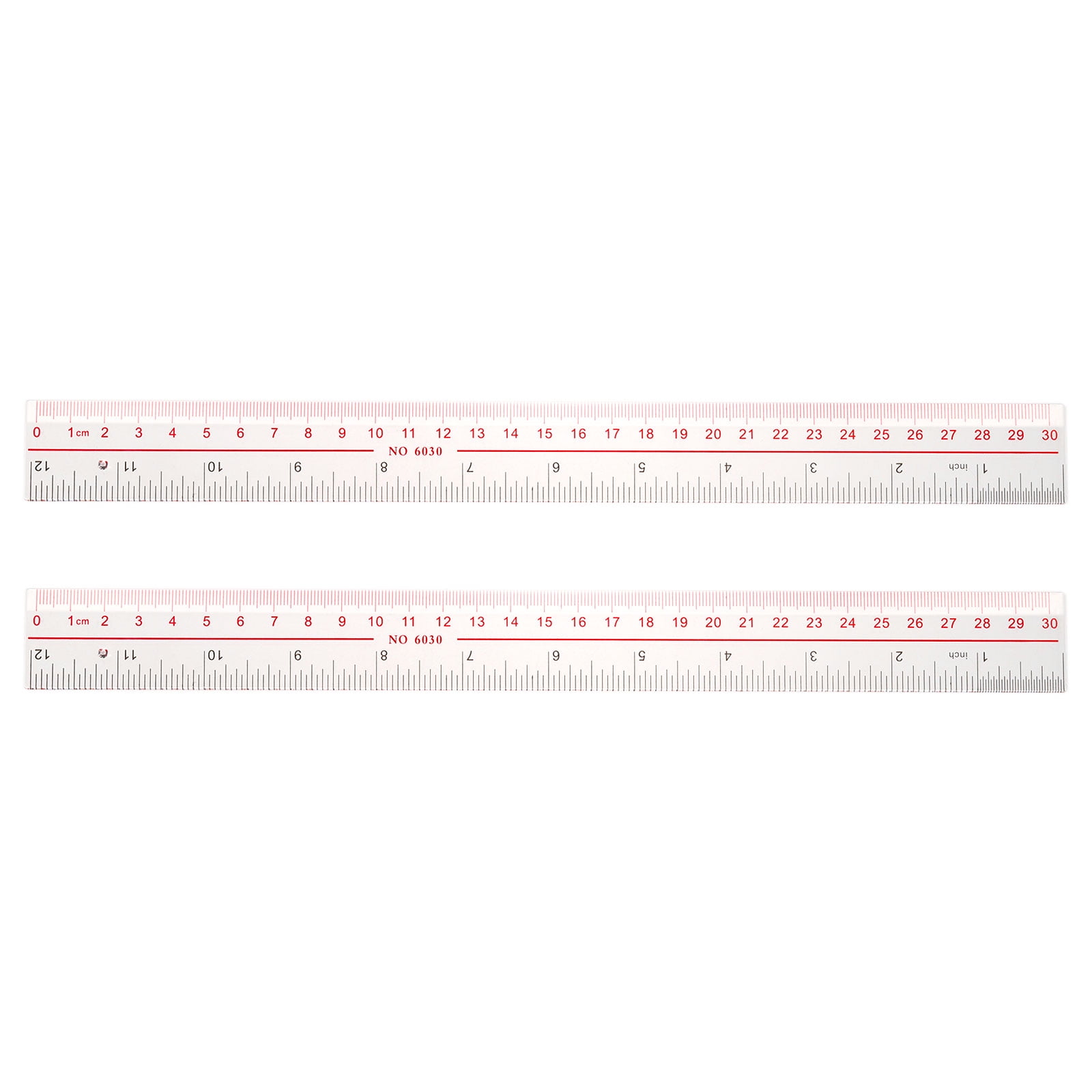 Uxcell 2pcs Clear Plastic Ruler 30cm / 1.18" Straight End Ruler with ...