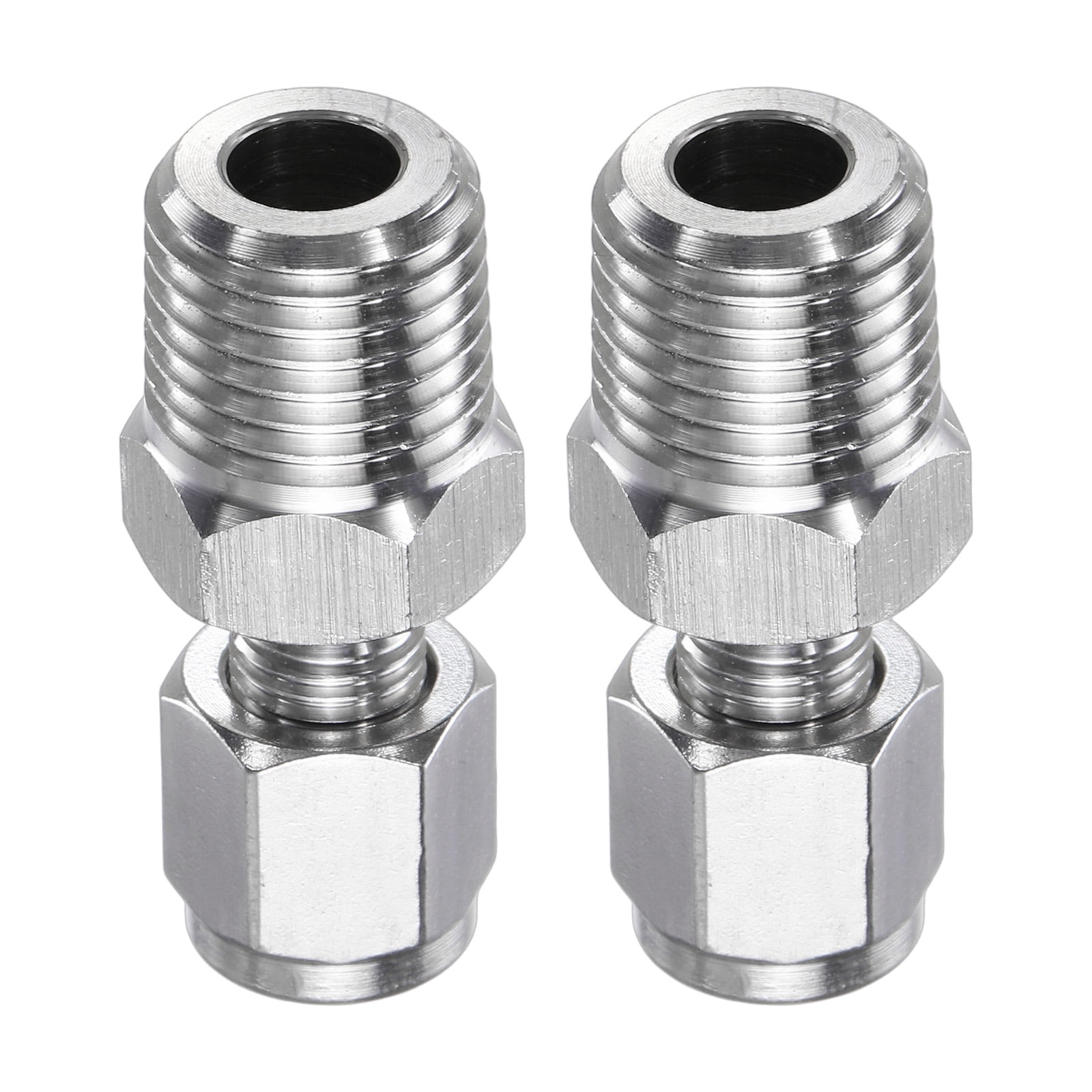 Uxcell 2pcs Compression Fitting 3mm OD x 1/4" NPT Male Stainless Steel Coupler Adapter - Walmart.com