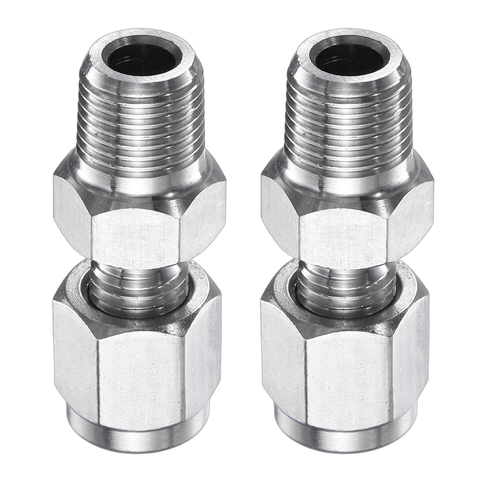Uxcell 2pcs Compression Fitting 3mm OD x 1/8" NPT Male Stainless Steel Coupler Adapter - Walmart.com