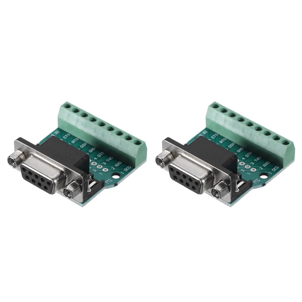Uxcell 2pcs D-sub DB9 Connector Breakout Board 9 Pin 2 Row Female RS232 ...