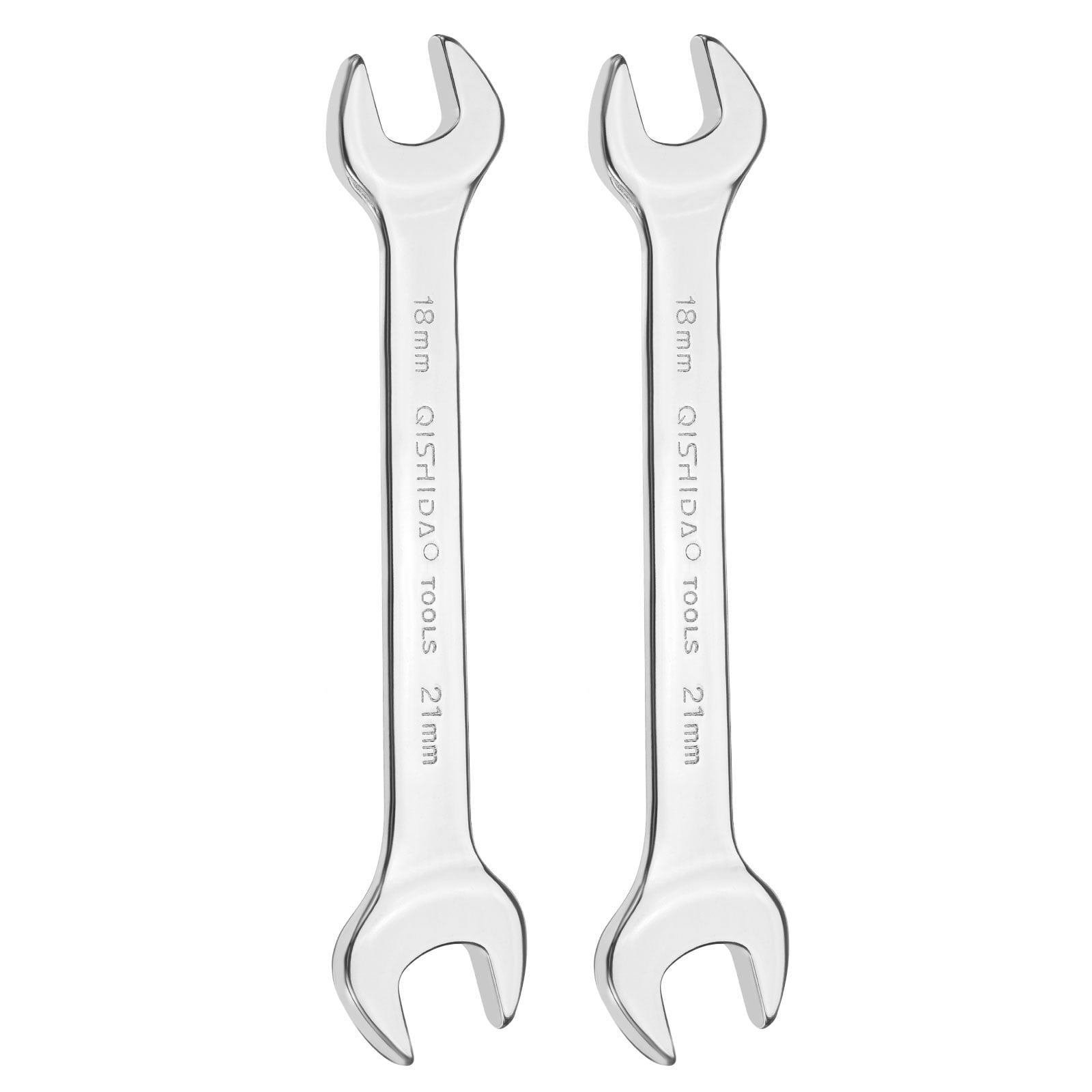 Uxcell 2pcs Double Open End Wrench 18mm x 21mm Metric 15 Degree Offset ...