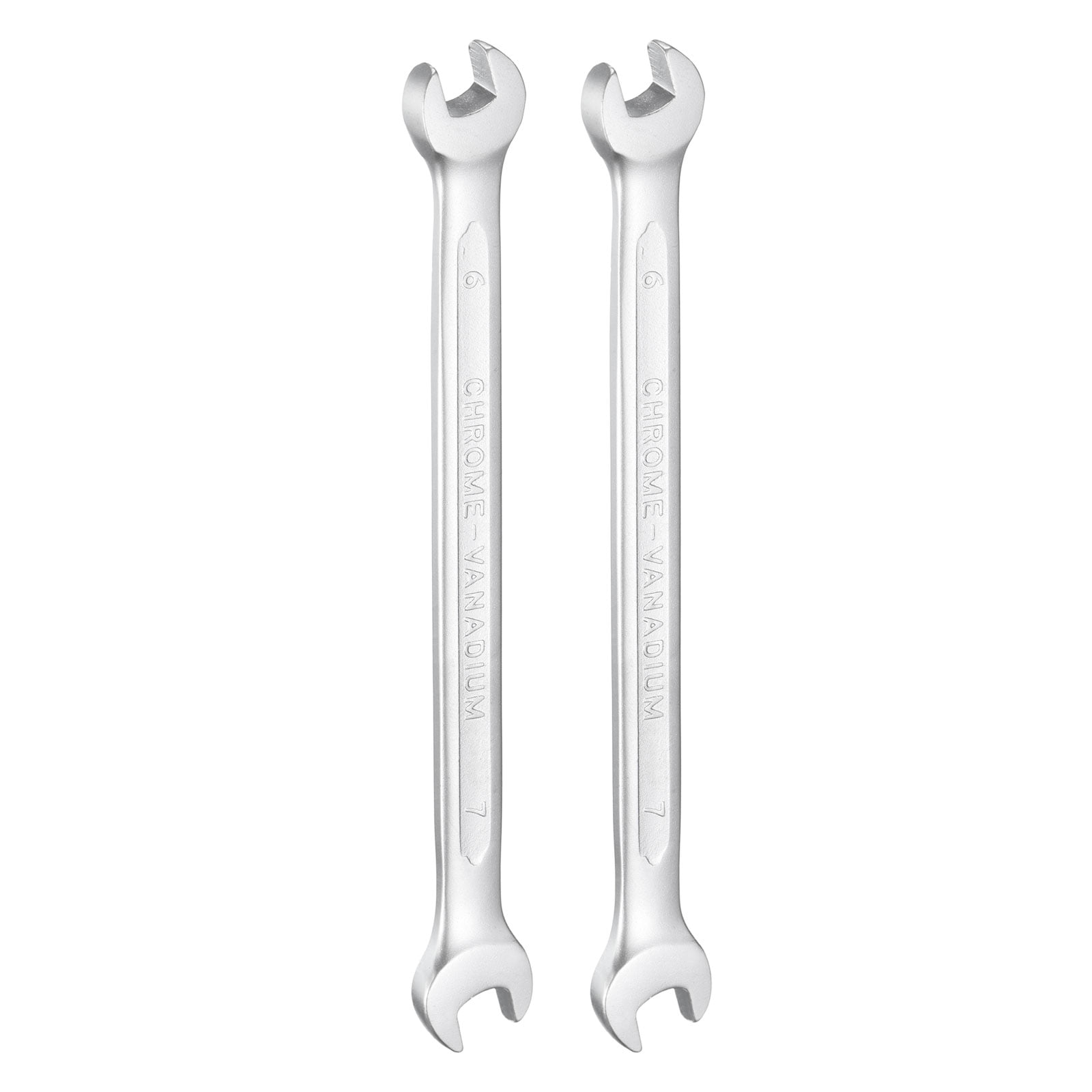 Uxcell 2pcs Double Open End Wrench 6mm x 7mm Metric U-Shaped Spanner ...