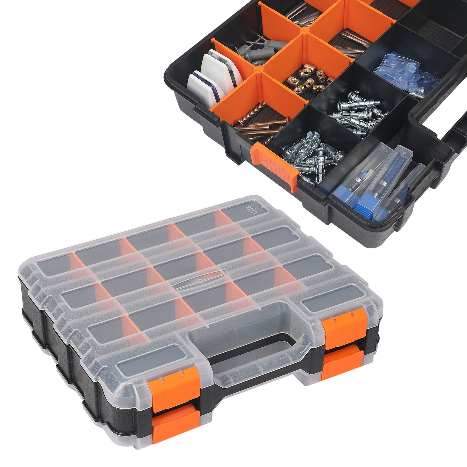 Uxcell 2pcs Double Side Tool Organizer 12.6"x10.6"x3.1" 30-Compartment ...