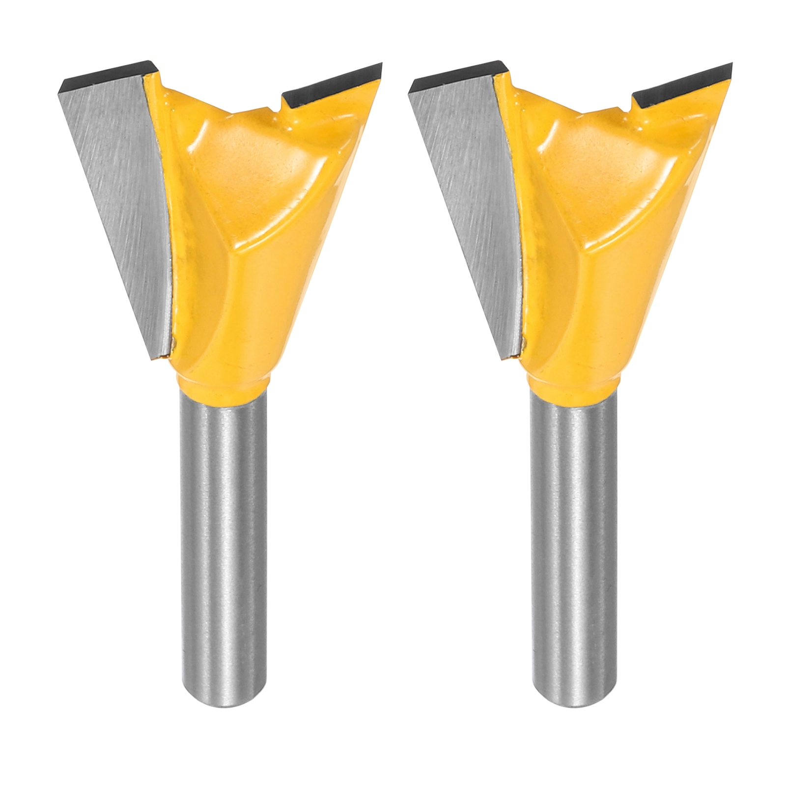 Uxcell 2pcs Dovetail Router BitBit 7/8" Diameter 1/4" Shank 14 Degree ...