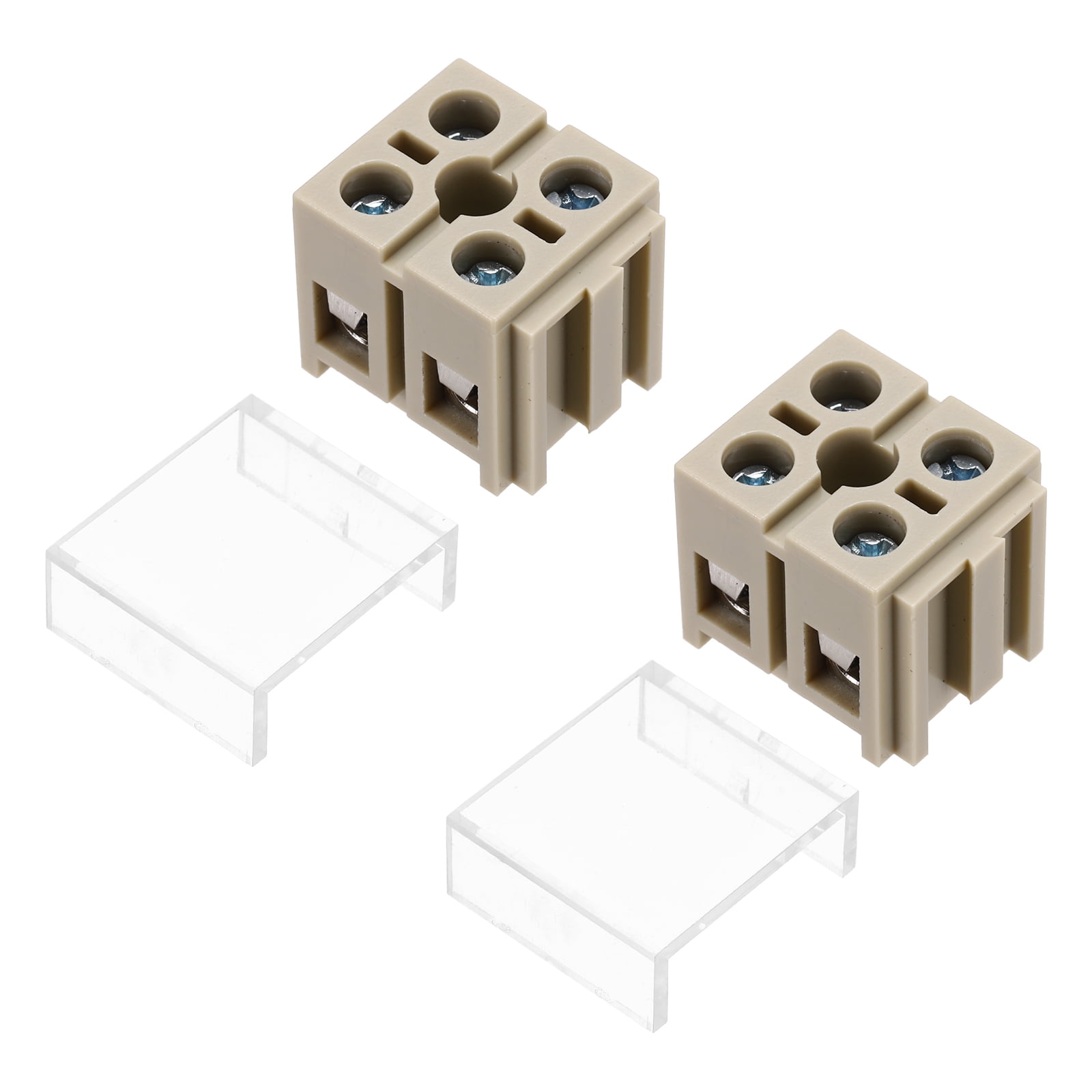 Uxcell 2pcs Dual Row Terminal Block, 2 Positions 660V 32A Removable Screw Terminals Strip, Cable ...