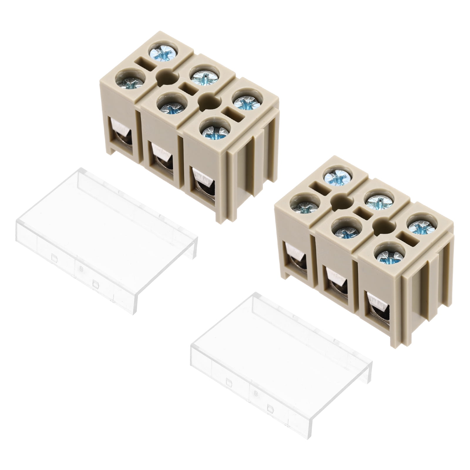 Uxcell 2pcs Dual Row Terminal Block, 3 Positions 660V 57A Removable ...