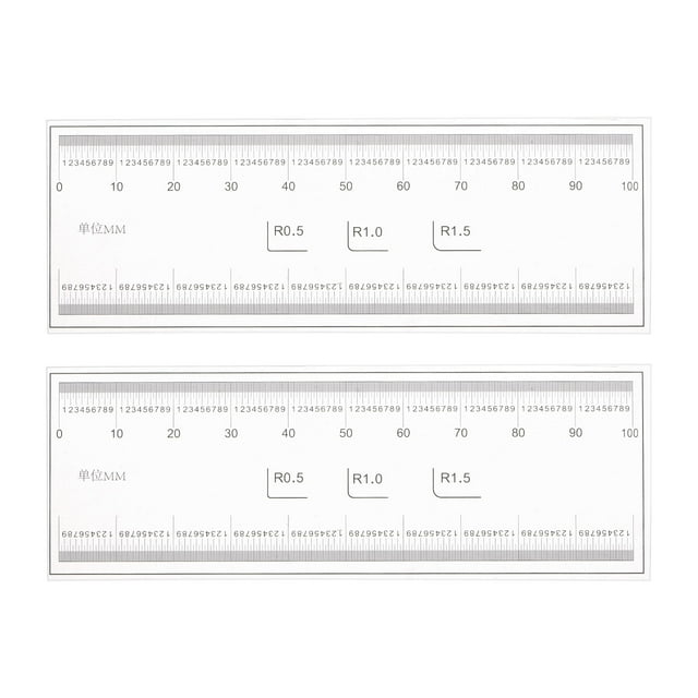 Uxcell 2pcs Film Flexible Ruler 10cm 0.1mm Scale with R Angle PET ...