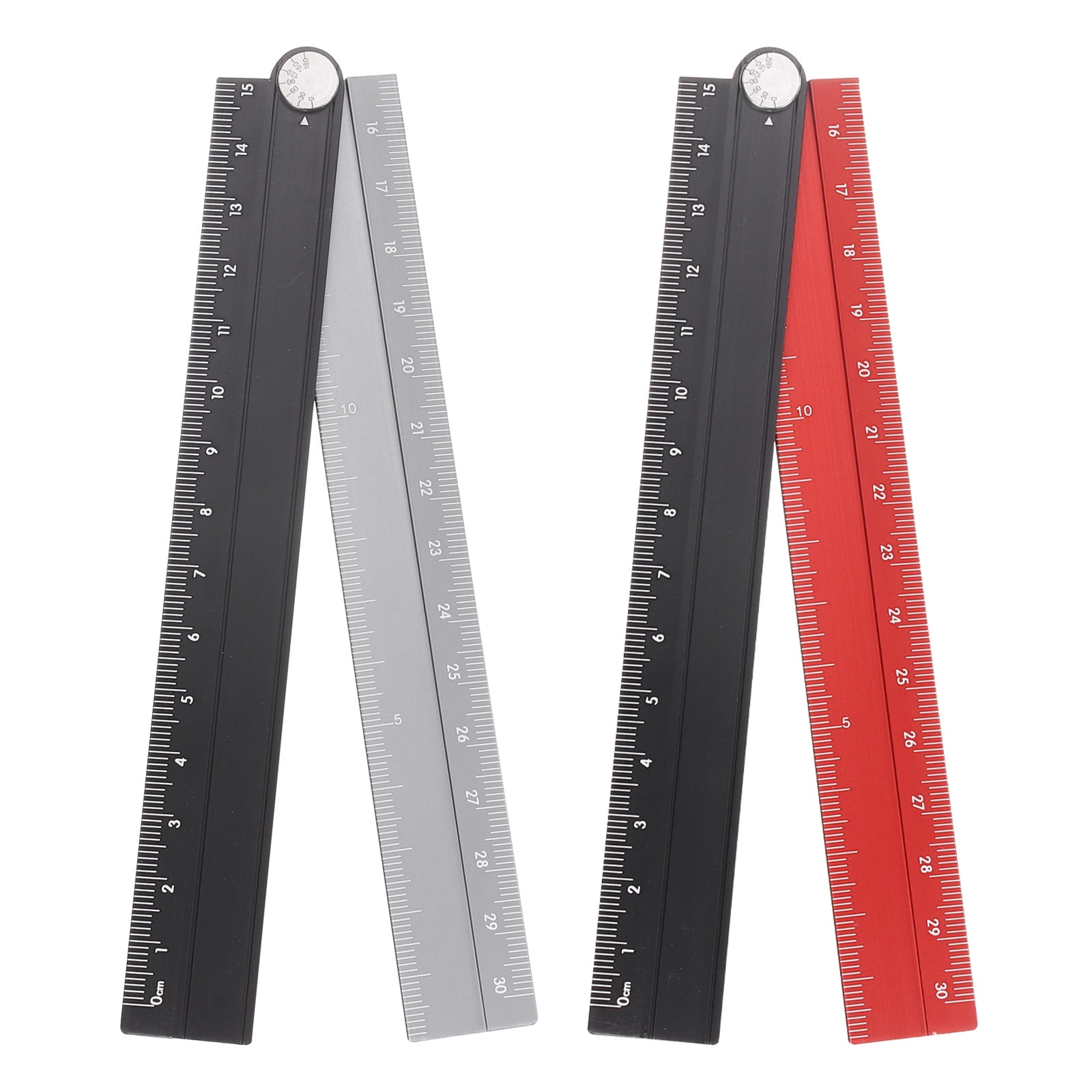 Uxcell 2pcs Folding Straight Ruler 30cm Metric Aluminum Alloy ...