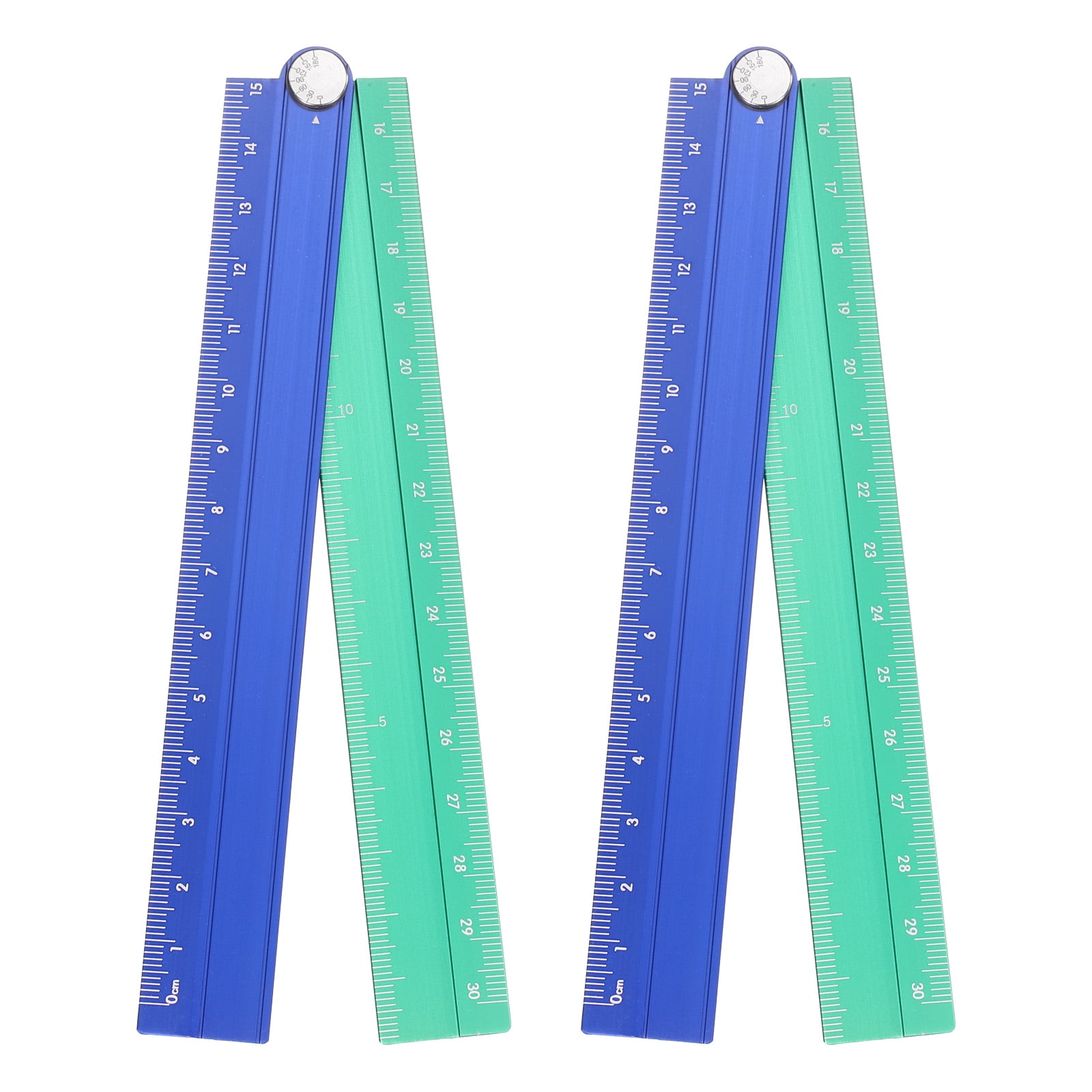 Uxcell 2pcs Folding Straight Ruler 30cm Metric Aluminum Alloy ...