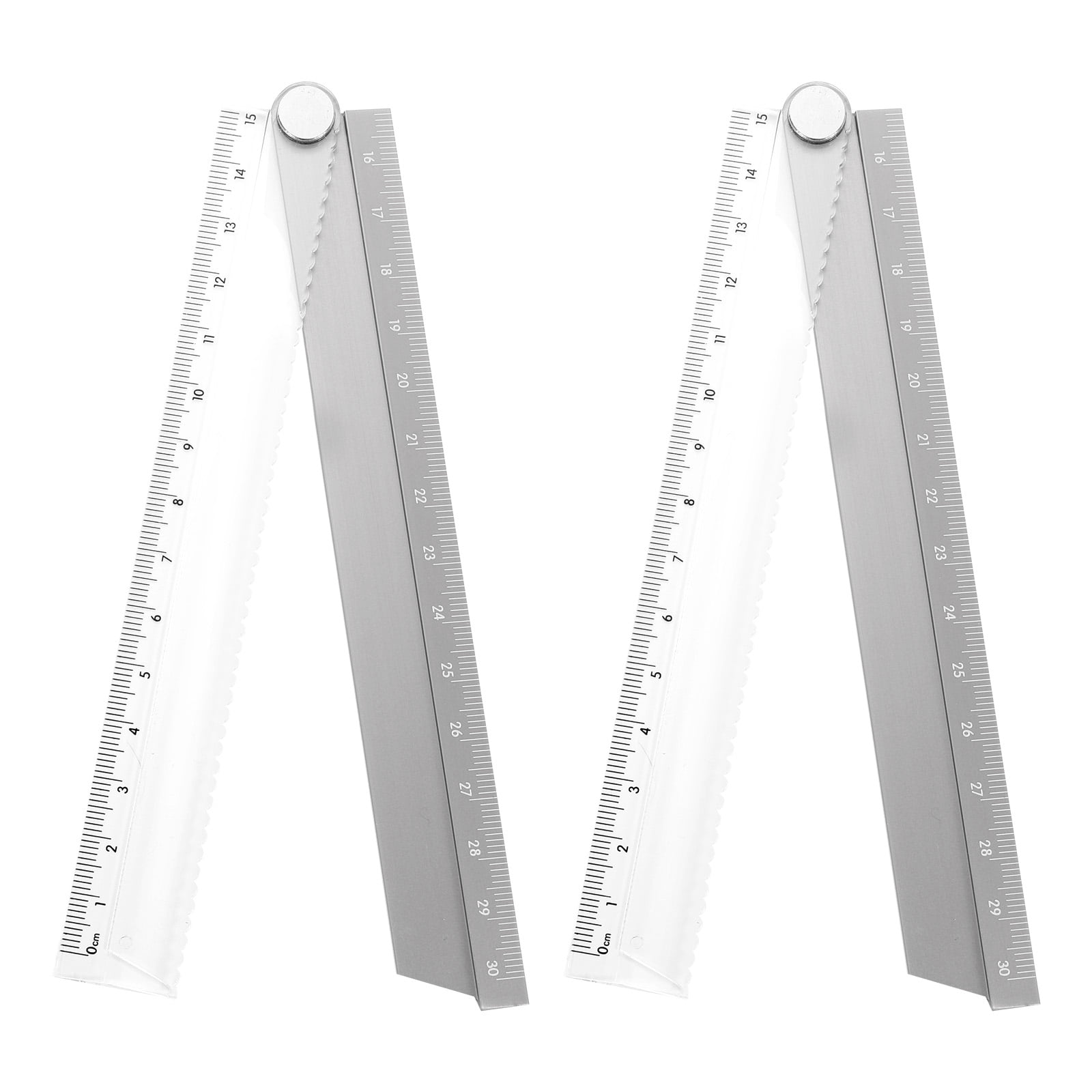 Uxcell 2pcs Folding Straight Ruler 30cm Metric Aluminum Alloy ...